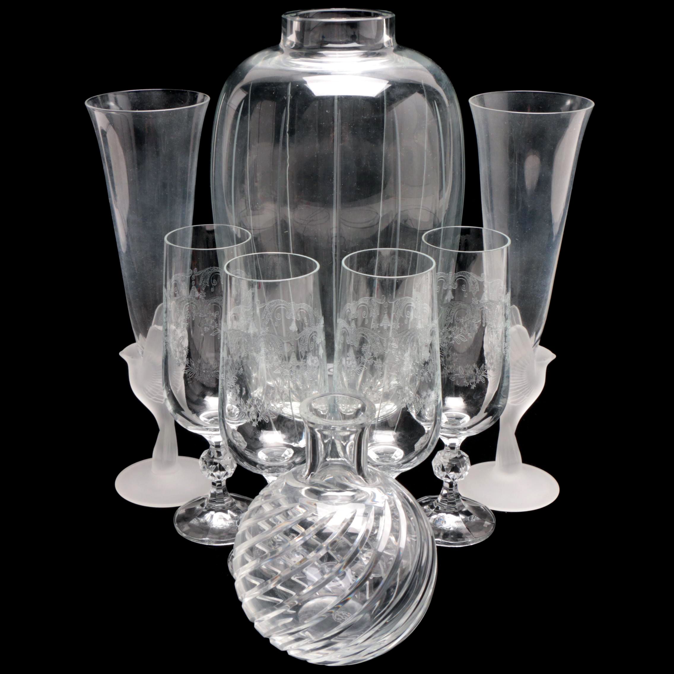Baccarat "Cyclades", Kurt Strobach Crystal Vases and Stemware | EBTH