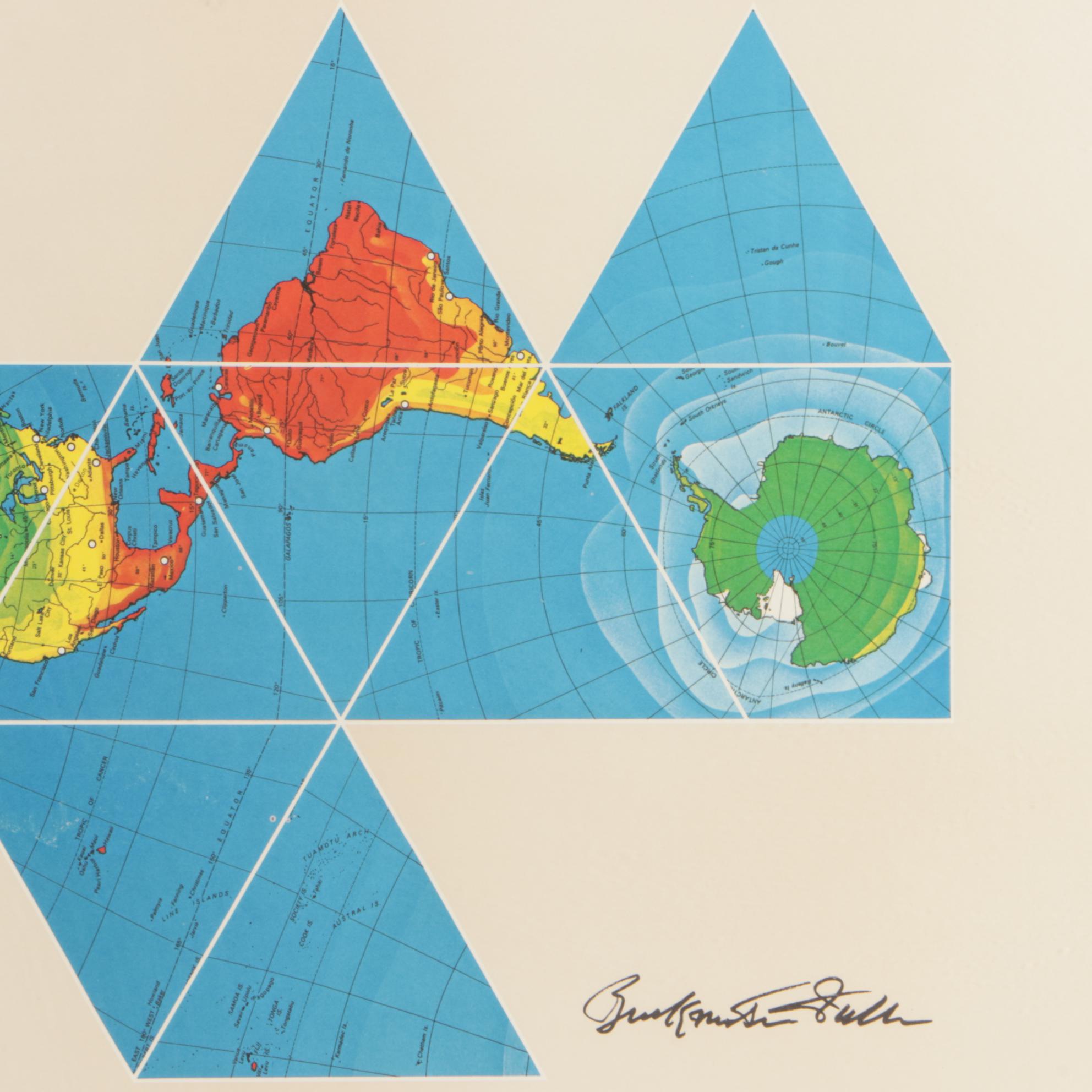 Buckminster Fuller Limited Edition Offset Lithograph of World Map | EBTH