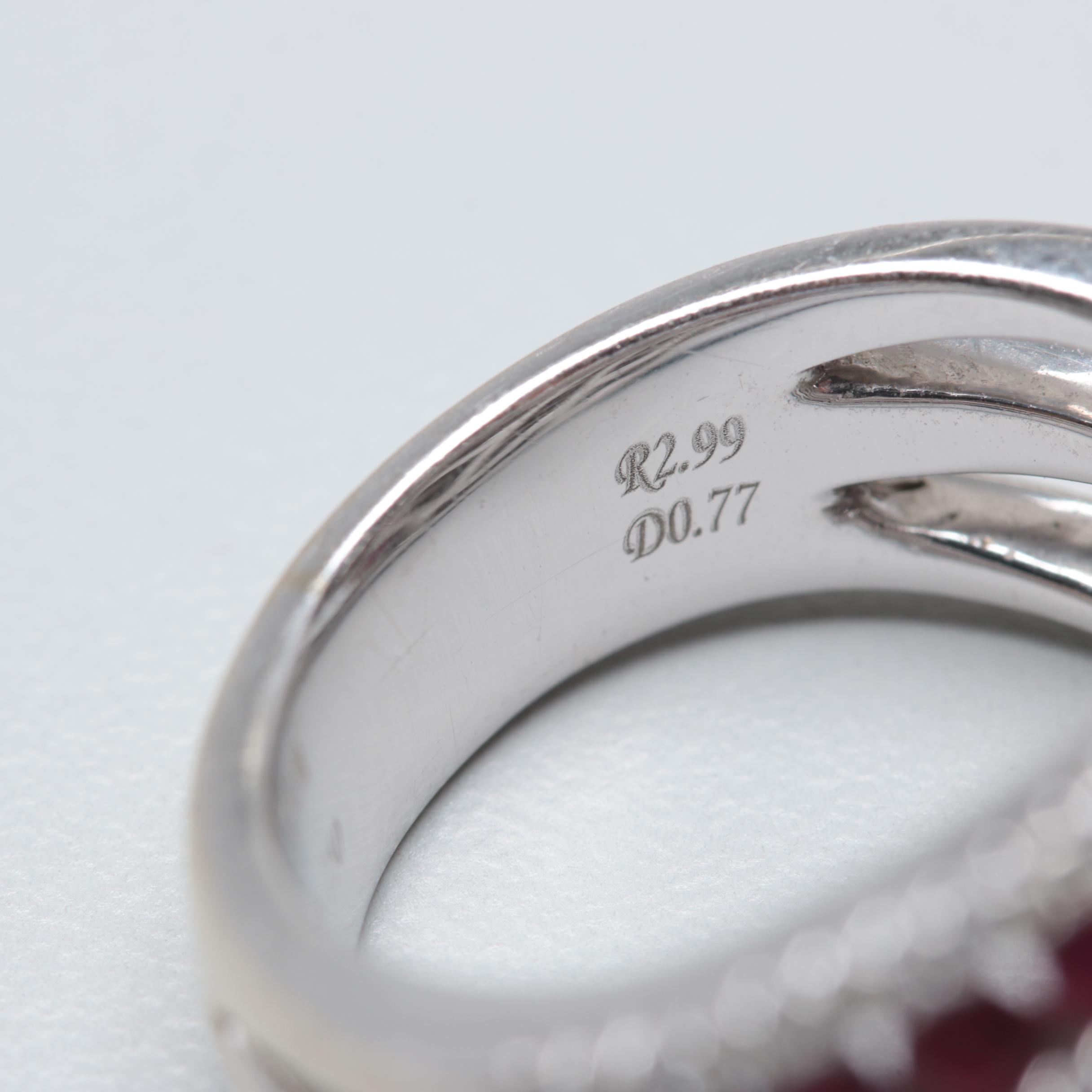 Gregg Ruth 18K White Gold Ruby and Diamond Dome Ring | Everything But ...