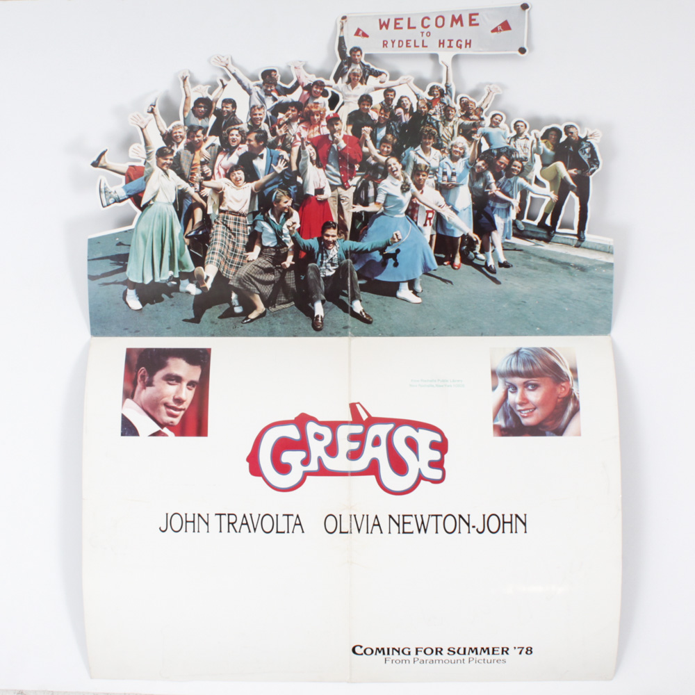 1977 "Grease" Film Cutout Promotional Poster | Everything But The House