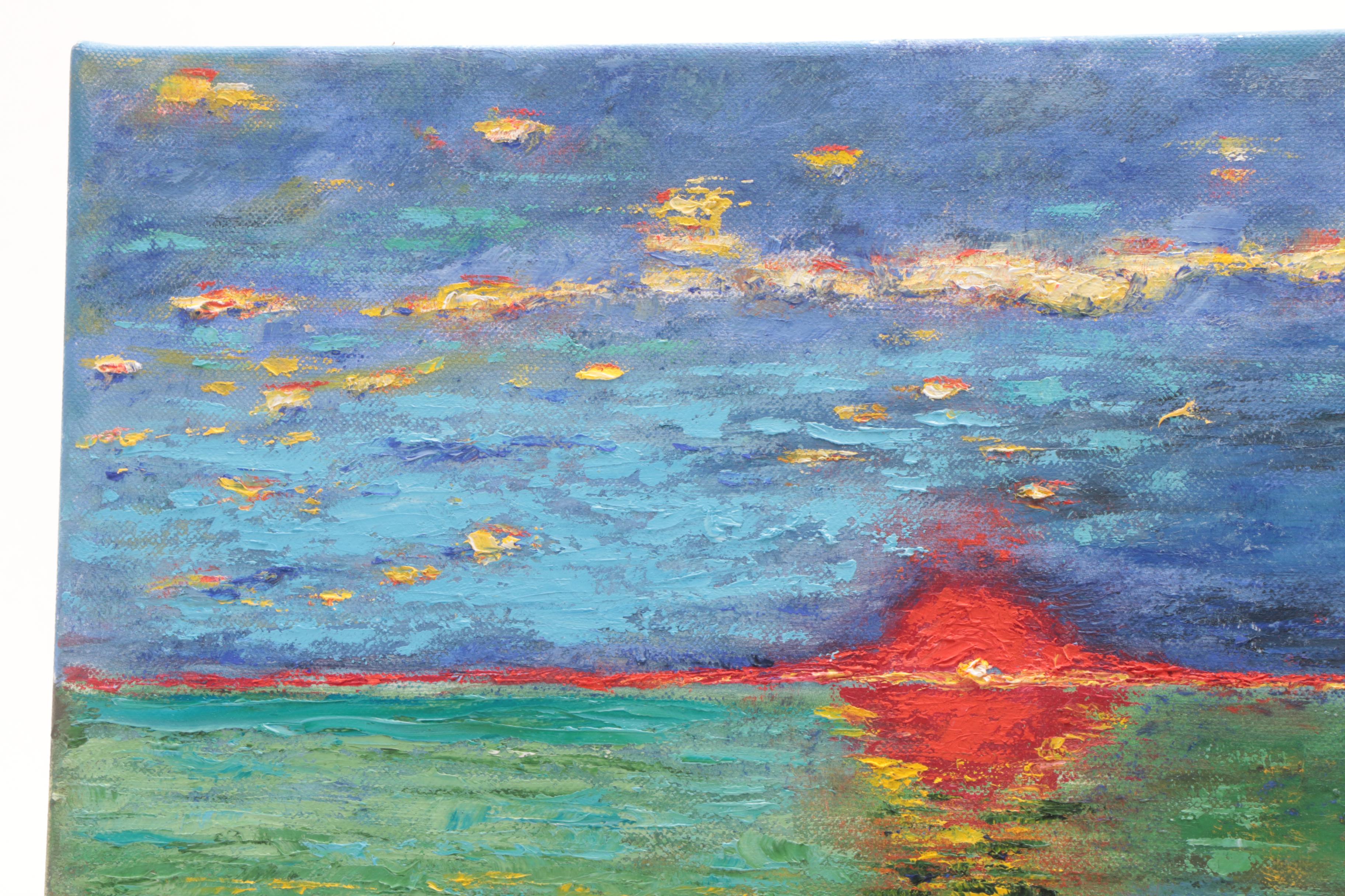 Ray Abrams Oil Painting of Ocean Sunset | EBTH