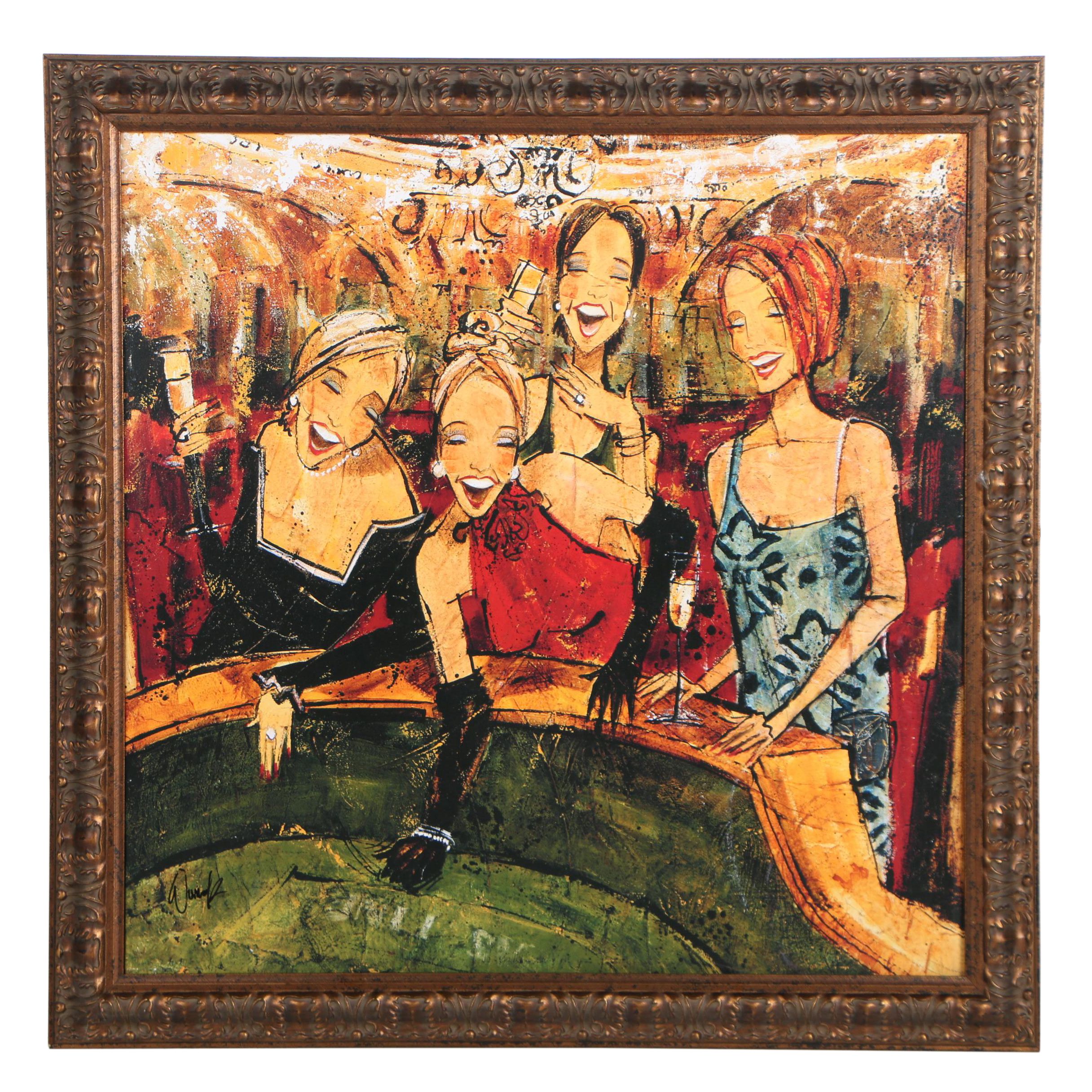 Kathy Womack Offset Lithograph from "Woman Wine Series" | EBTH