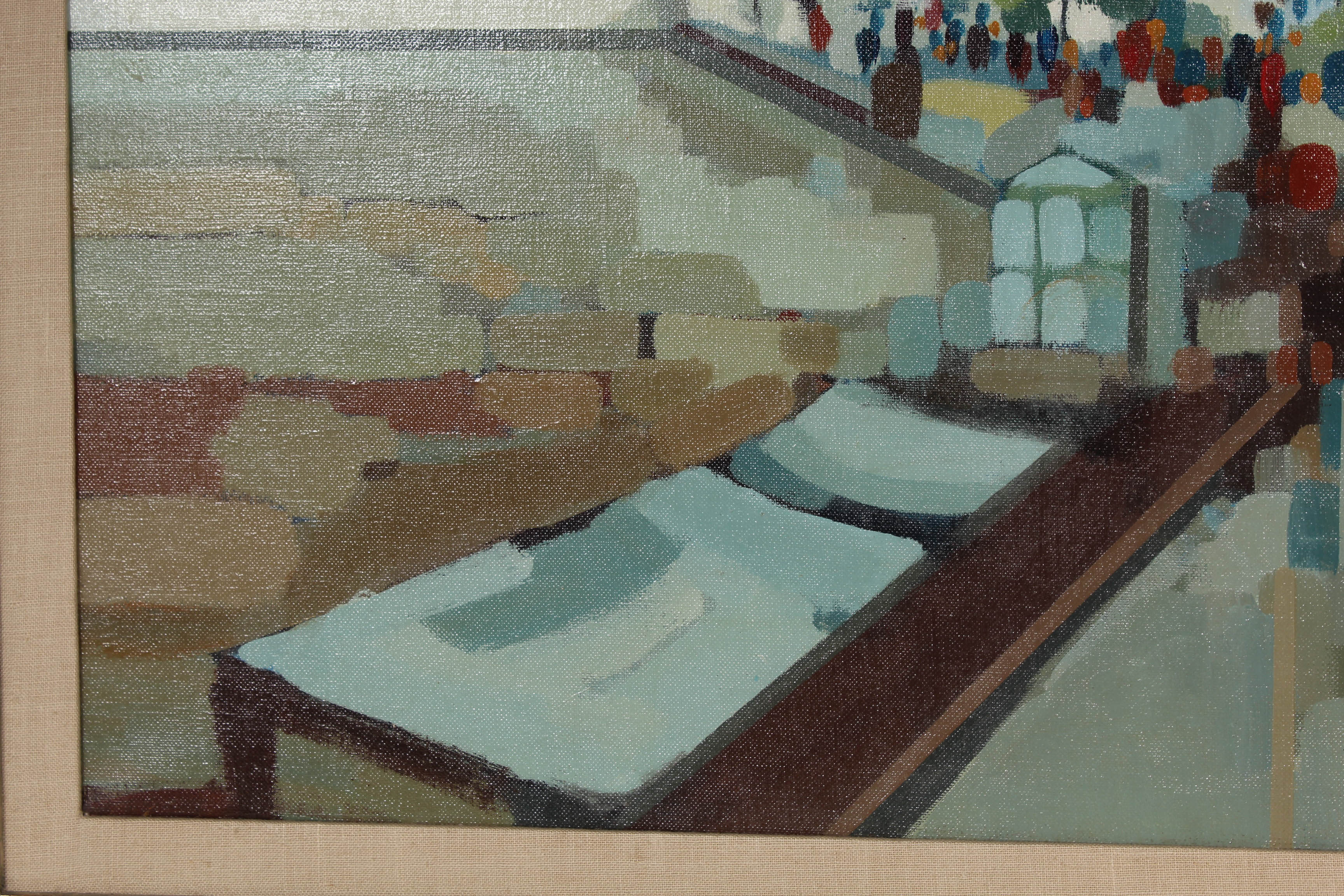 Robles Oil Painting "Street Scene | EBTH