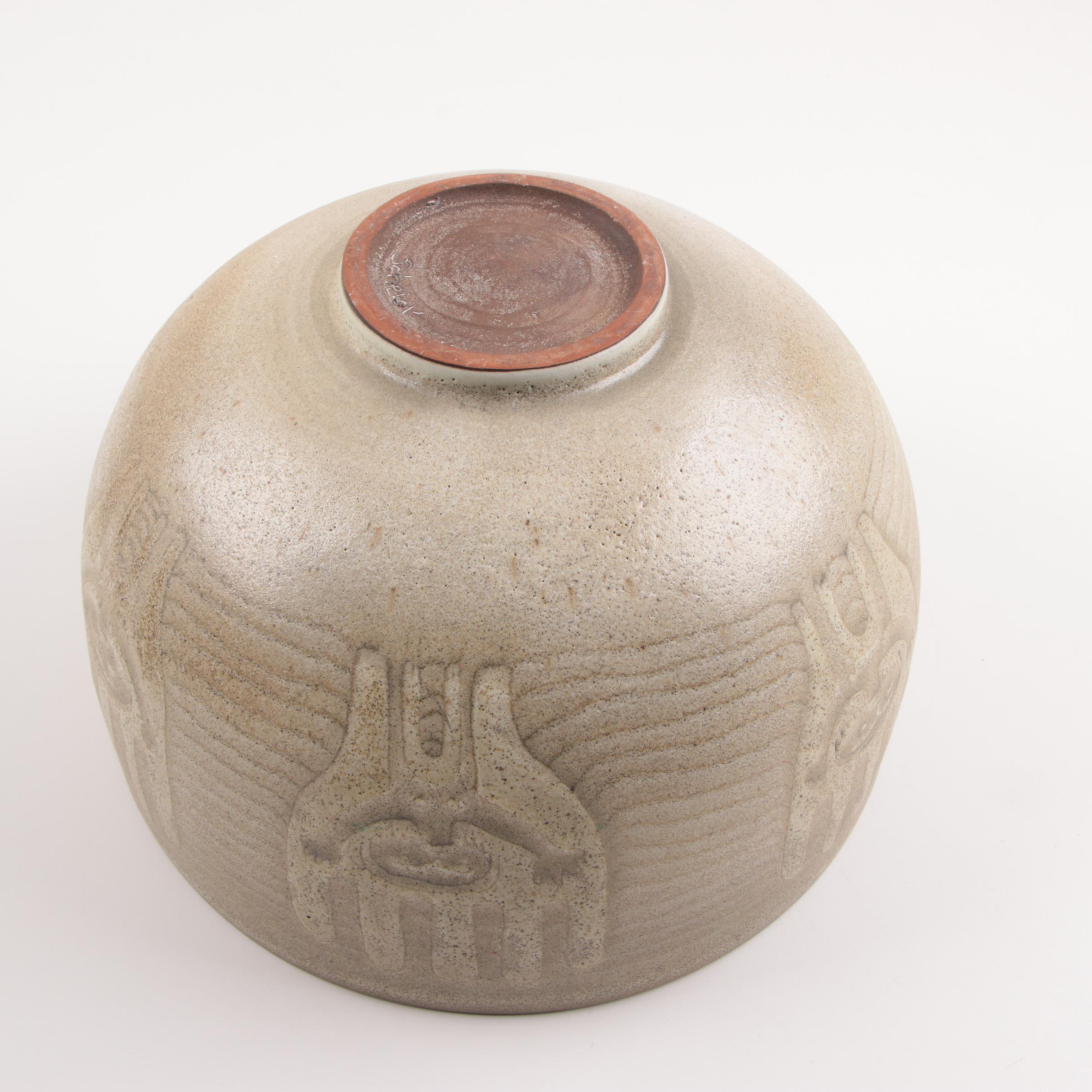 Mary and Edwin Scheier Glazed Earthenware Bowl, Mid 20th Century | EBTH