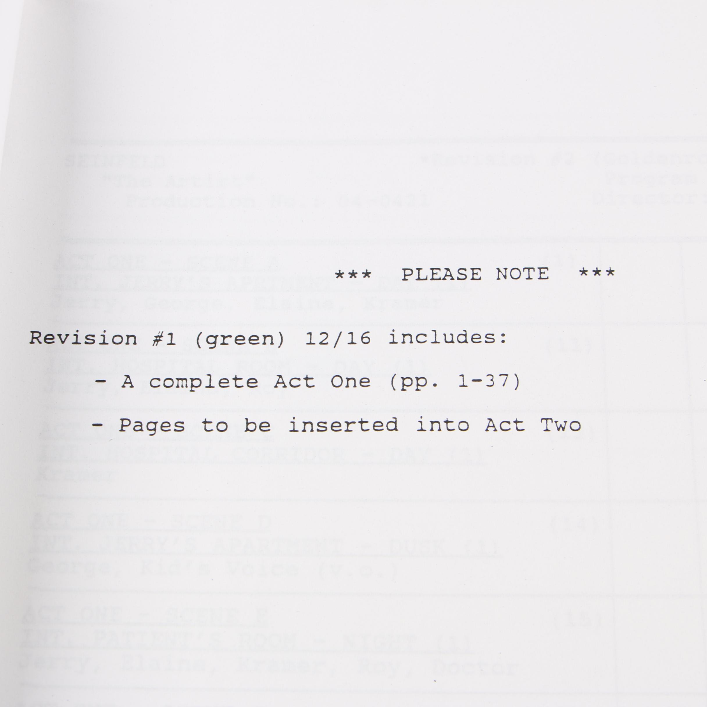 "High Fidelity" Screenplay and "Seinfeld" Script | EBTH