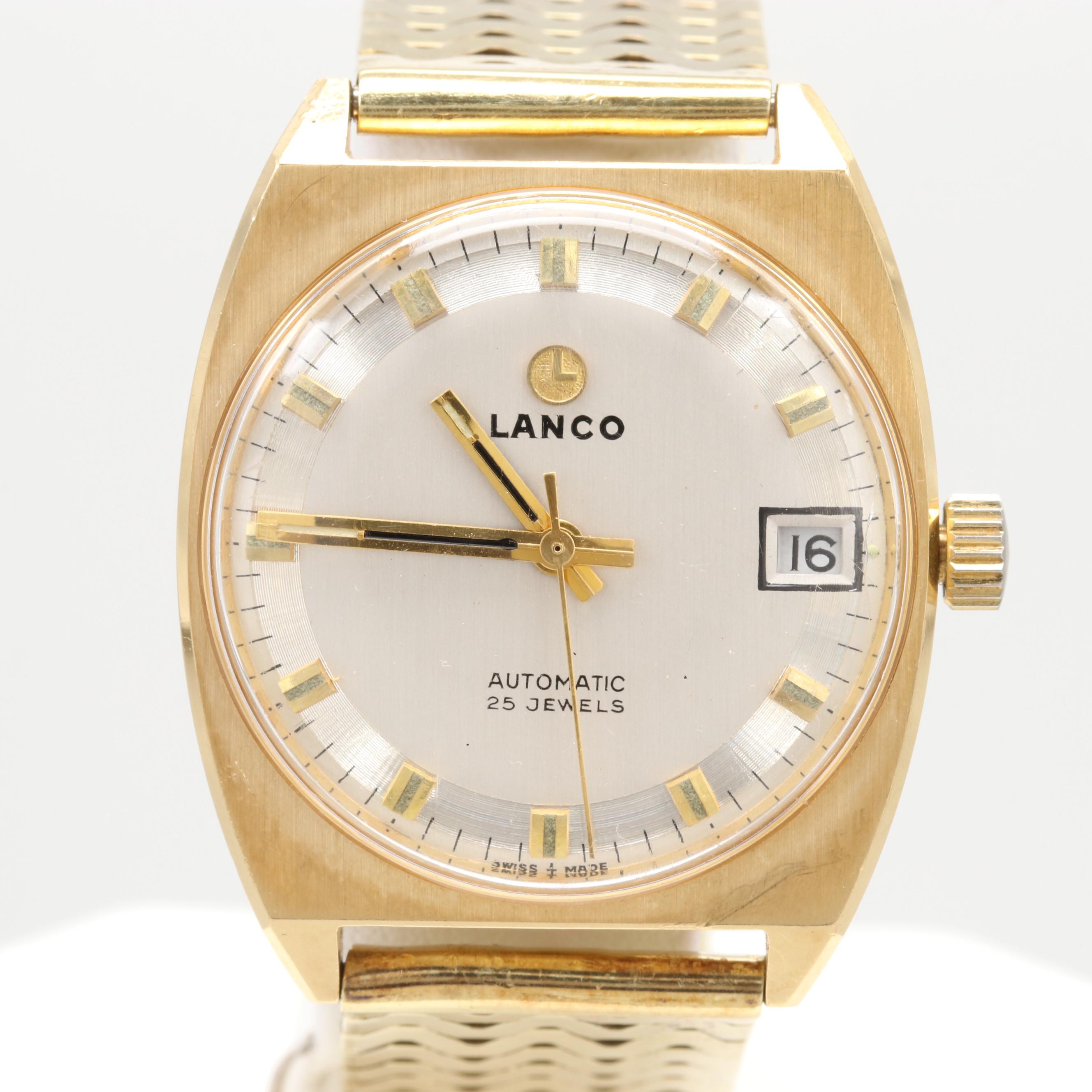 Lanco 18K Yellow Gold Automatic Watch with 14K Yellow Gold Bracelet | EBTH