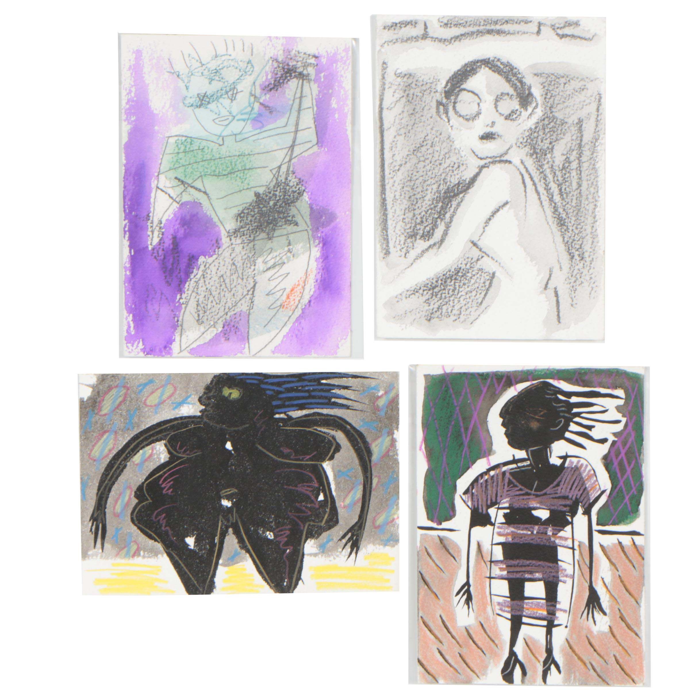 Merle Rosen Mixed Media Paintings | EBTH