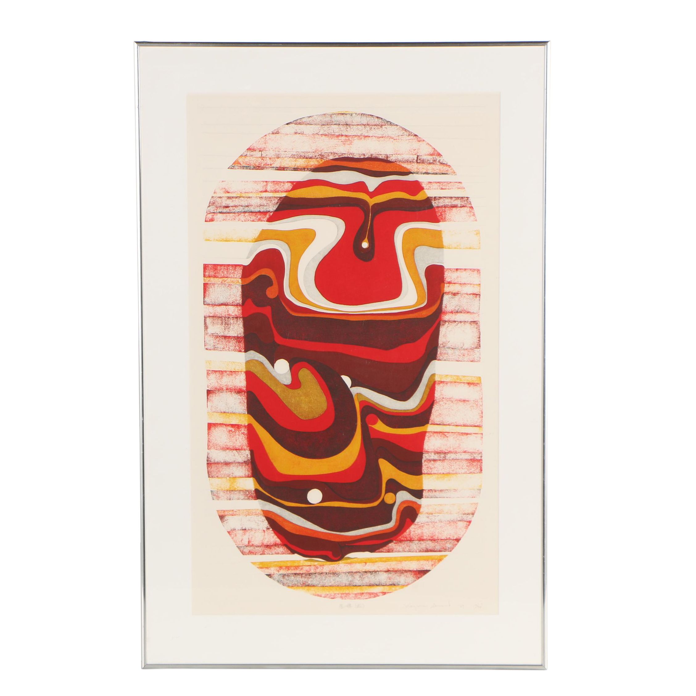 Kazumi Amano Woodblock "Round (Disjoint)" | EBTH