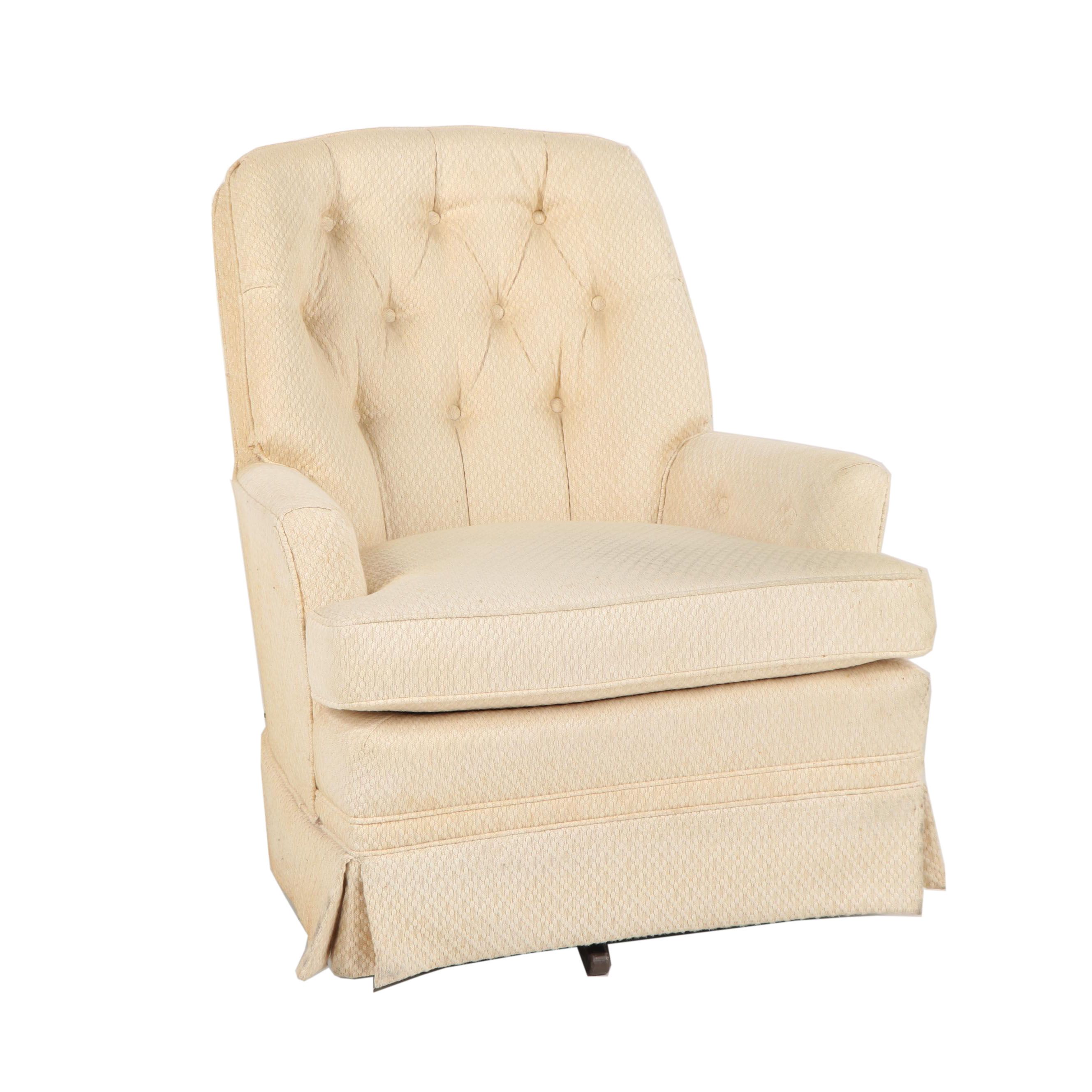 Upholstered Swivel Rocking Armchair by Woodmark Originals, 20th Century ...