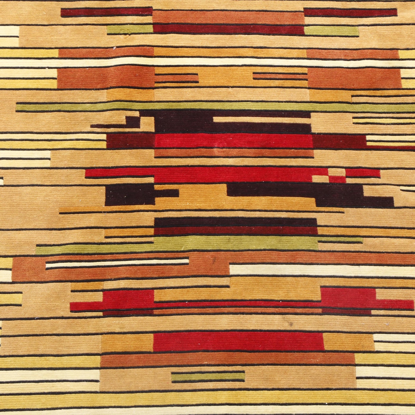 Hand-Knotted Mid Century Modern Geometric Room-Size Rug | EBTH