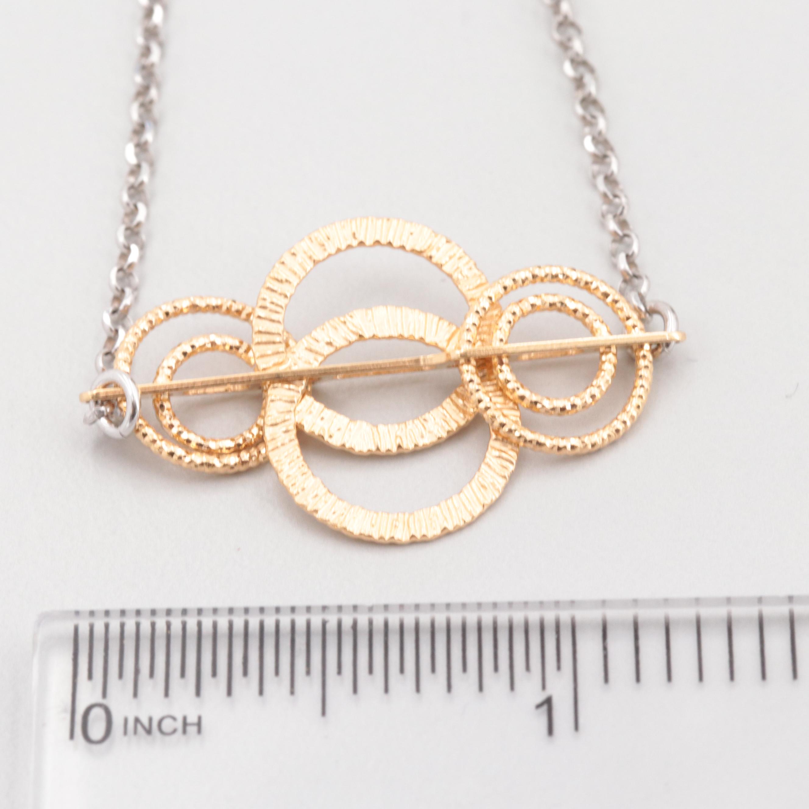 Frederic Duclos Sterling Silver Station Necklace with Gold Wash Accents ...