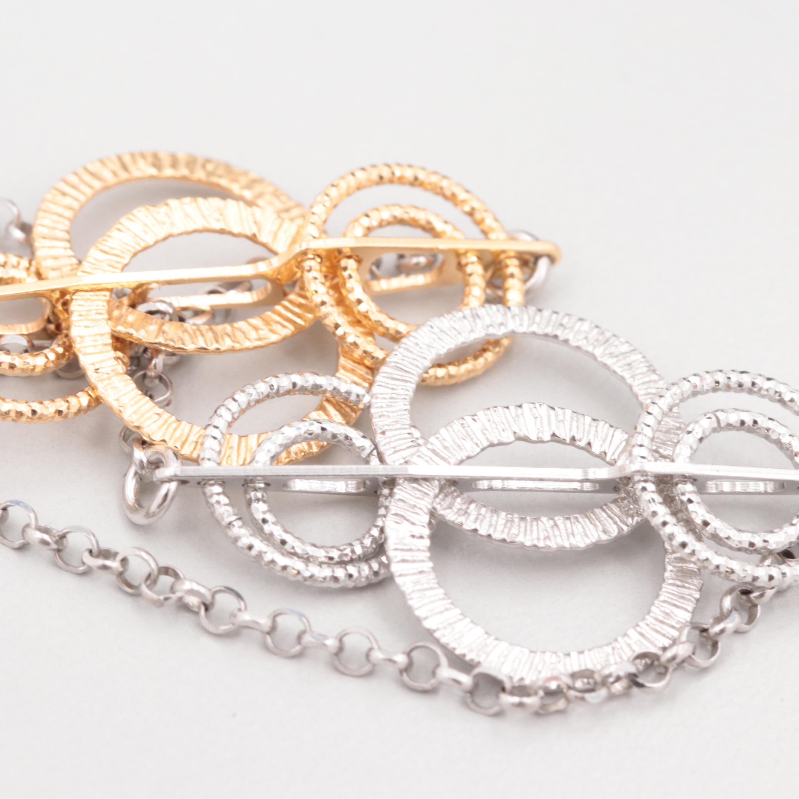 Frederic Duclos Sterling Silver Station Necklace with Gold Wash Accents ...