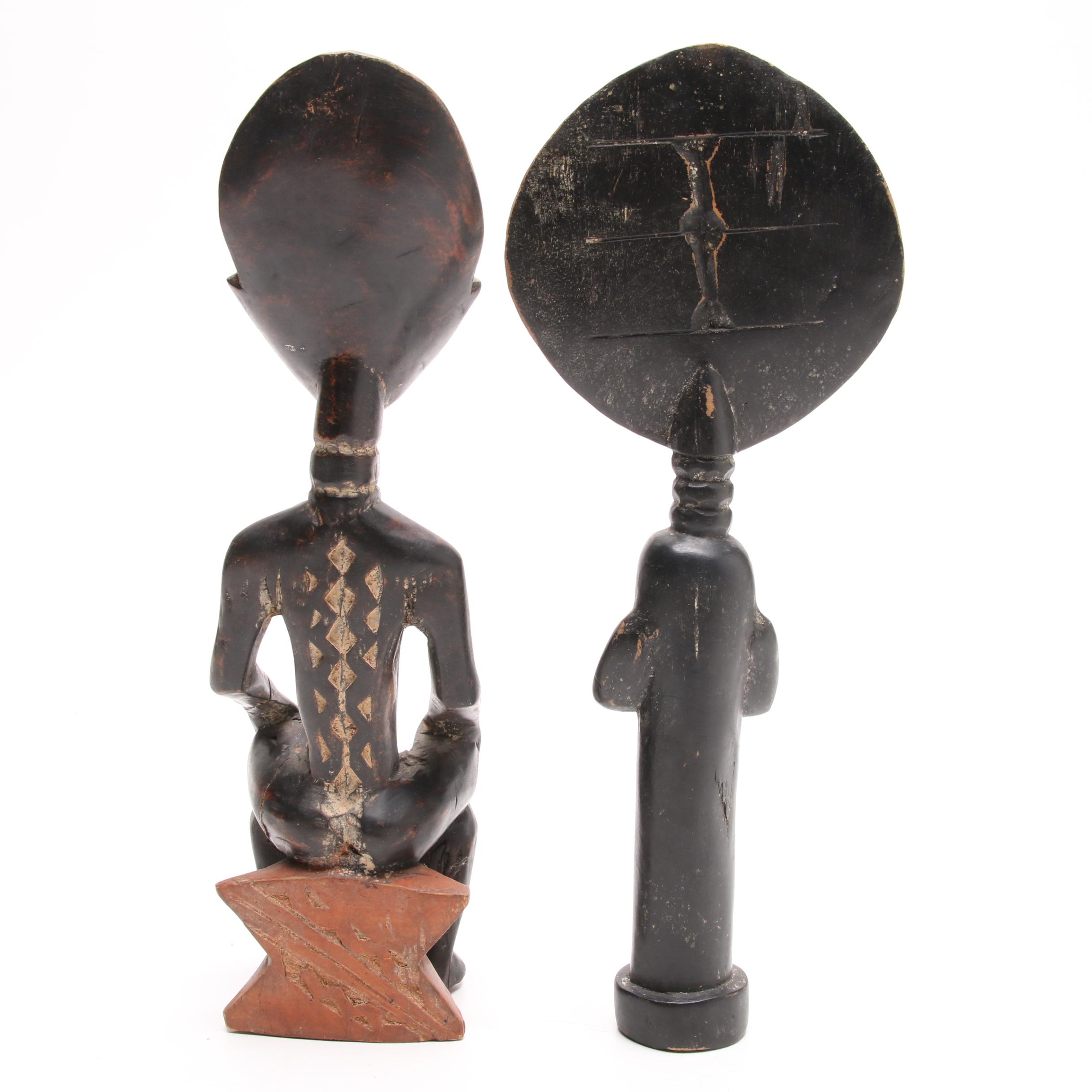 Asante Akuaba Figure and Seated Male Figure | EBTH