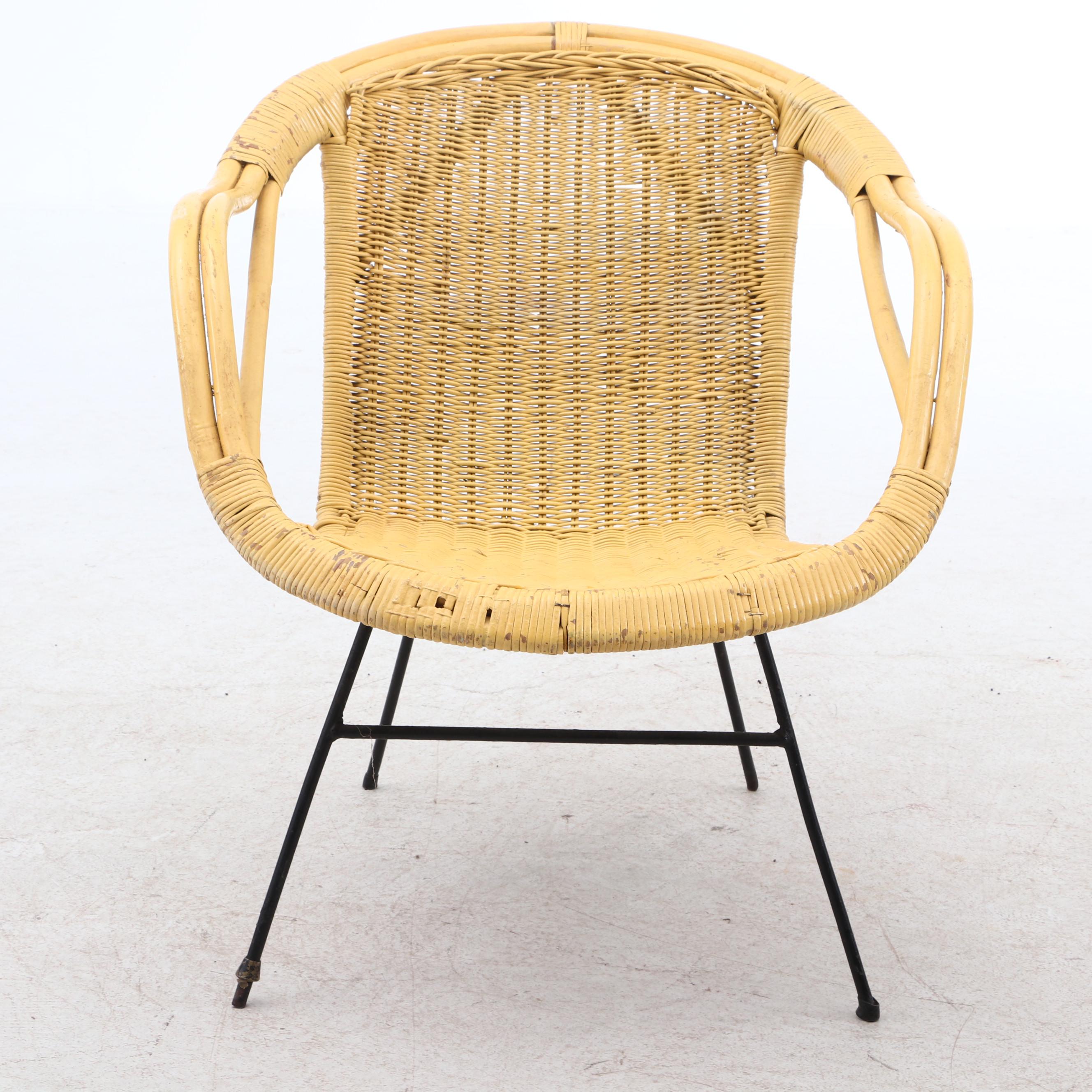 Two Yellow Wicker Chairs | EBTH
