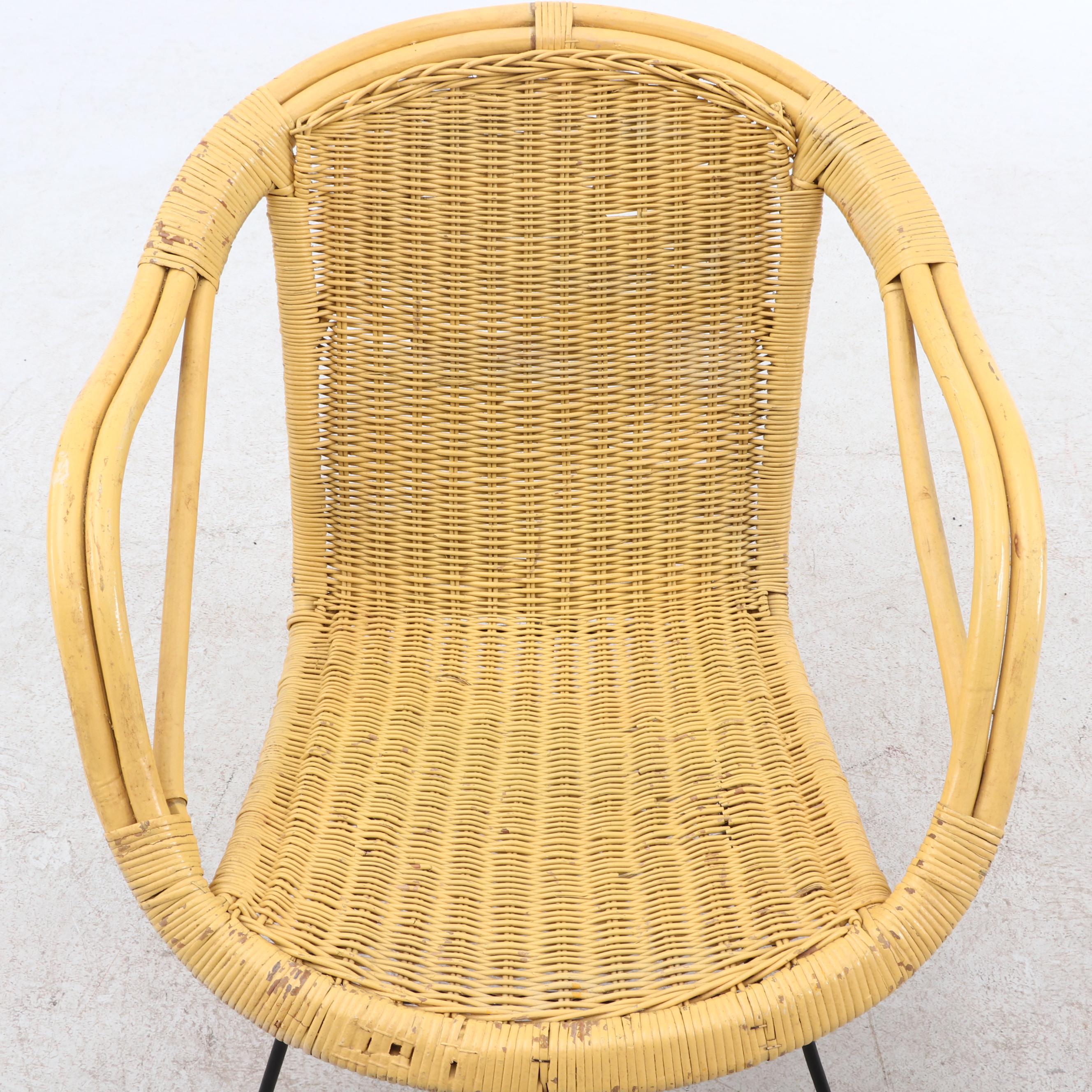 Two Yellow Wicker Chairs | EBTH