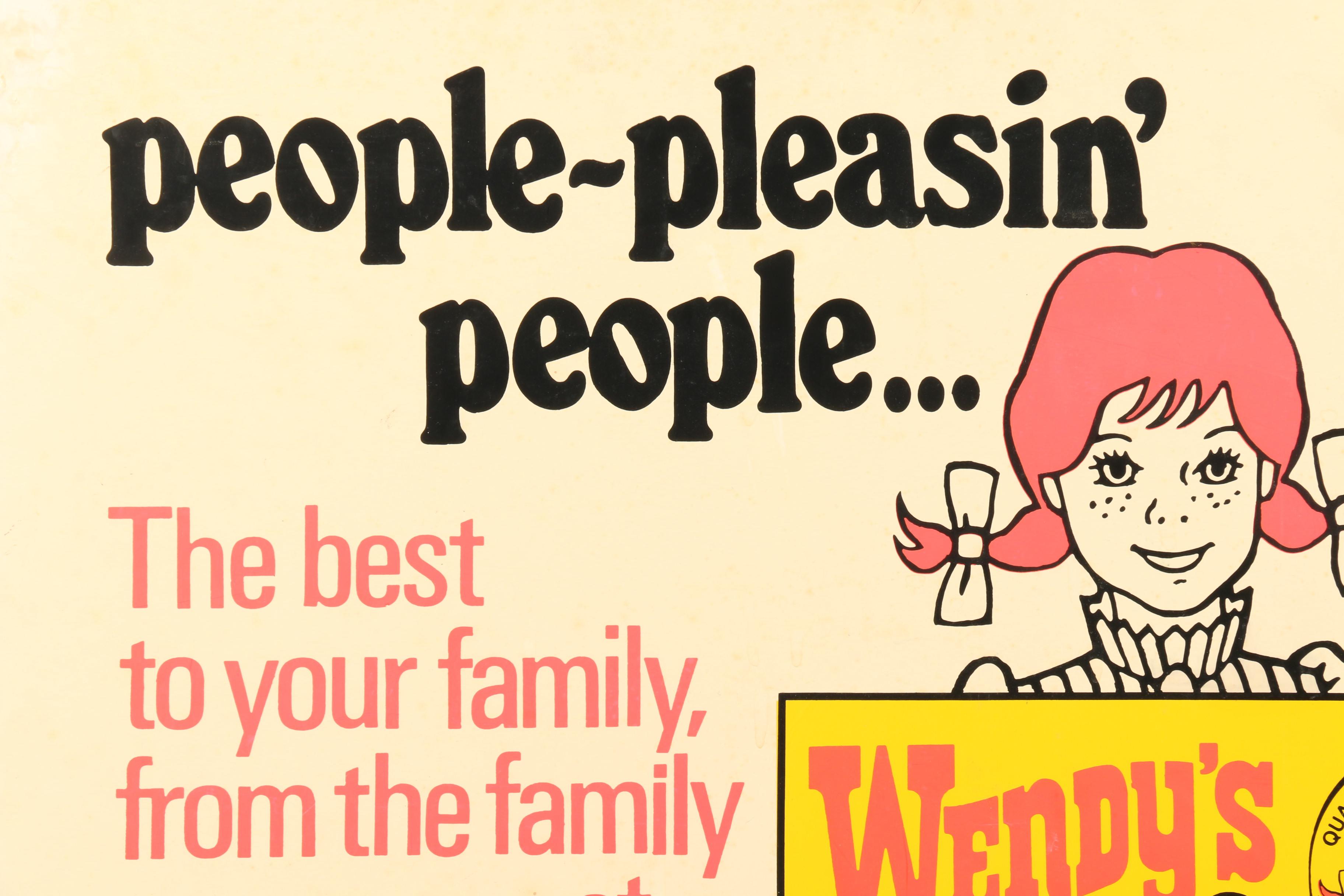 Vintage Serigraphic Advertisement Poster Wendy's Old-Fashioned ...