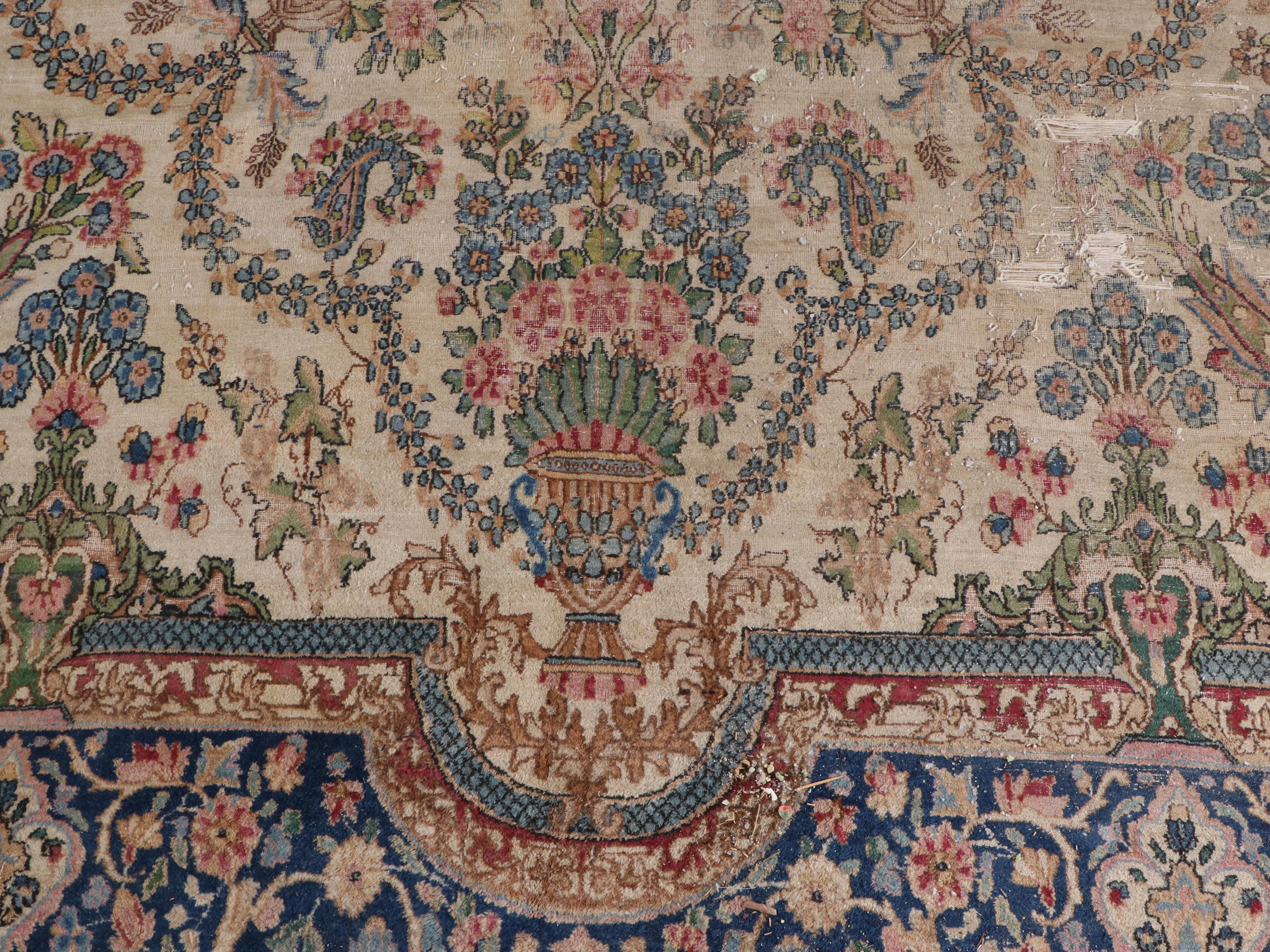 Hand-Knotted Persian Kerman Room Sized Rug | EBTH