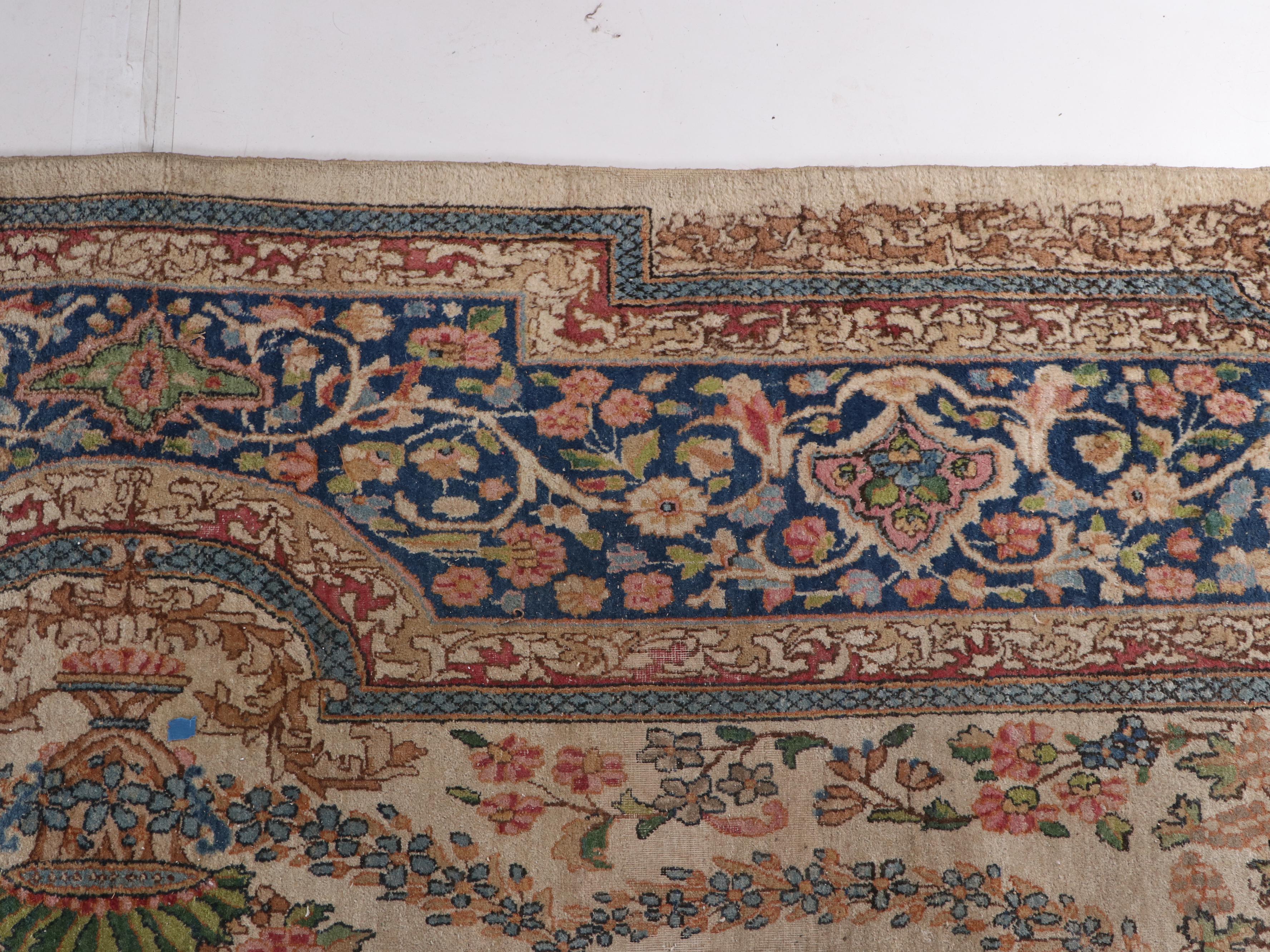 Hand-Knotted Persian Kerman Room Sized Rug | EBTH