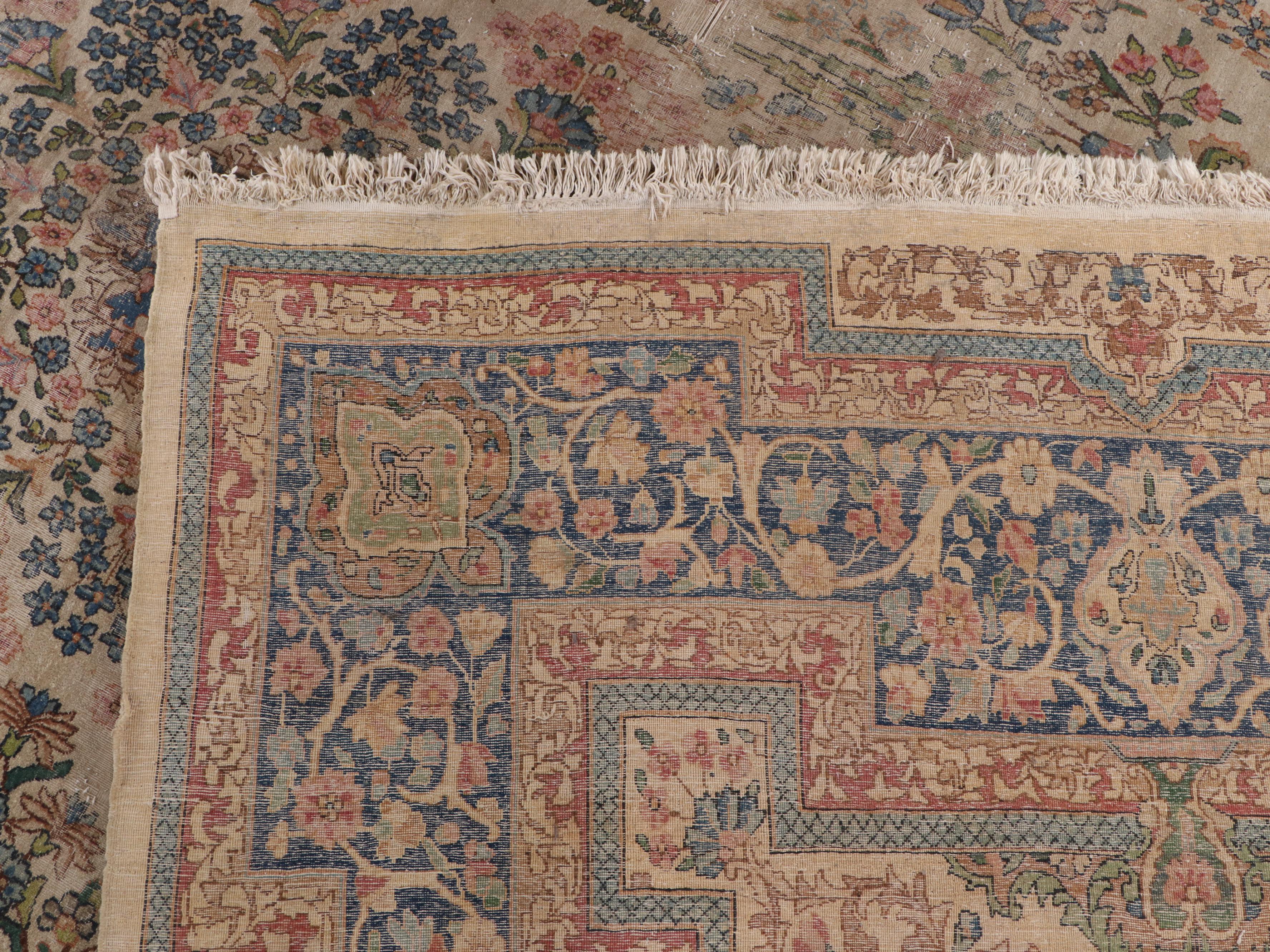 Hand-Knotted Persian Kerman Room Sized Rug | EBTH