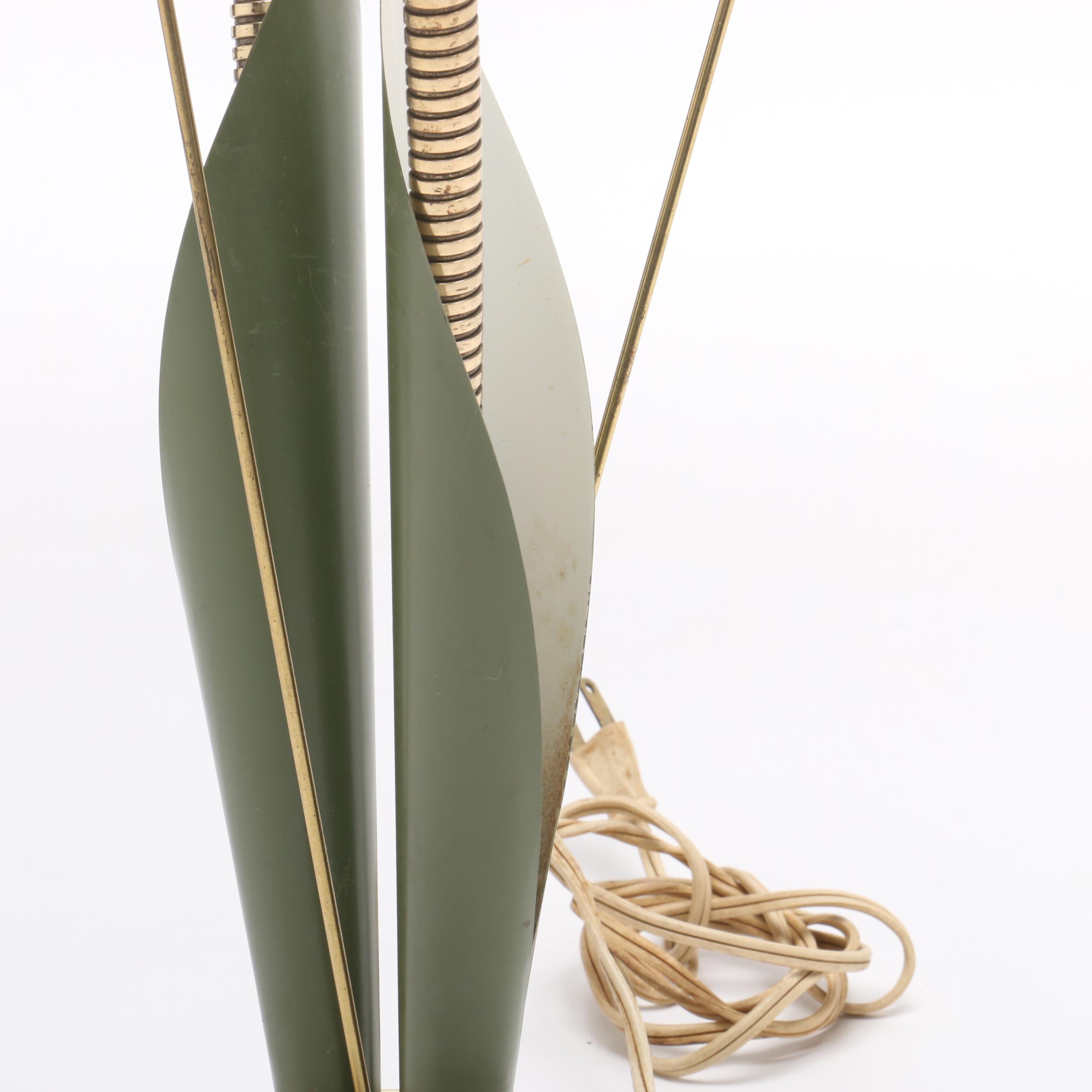 Green Cattail Table Lamp After Laurel, Mid-Century | Everything But The ...