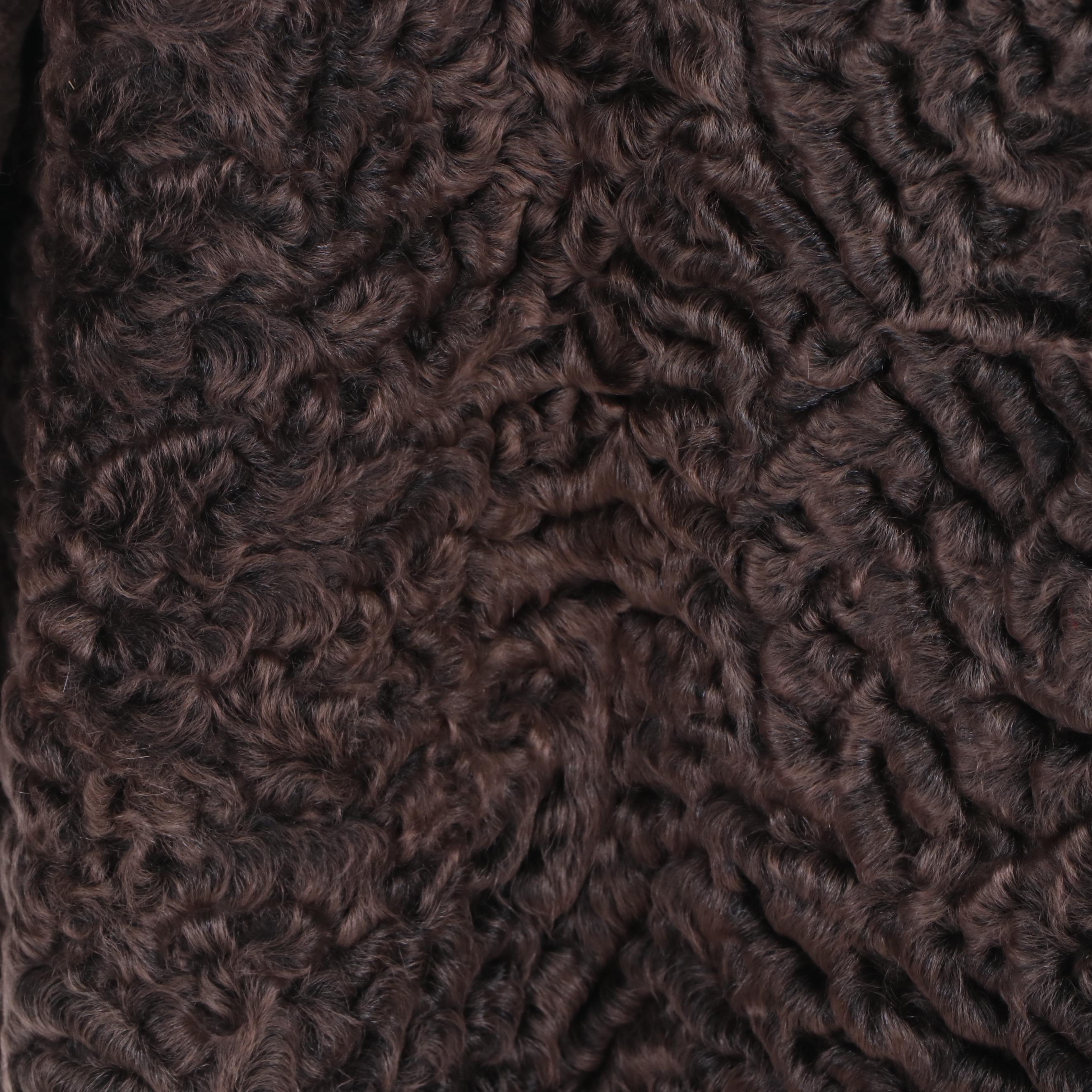 McComber Dyed Sheared Beaver and Dyed Persian Lamb Fur Coat, Made in ...