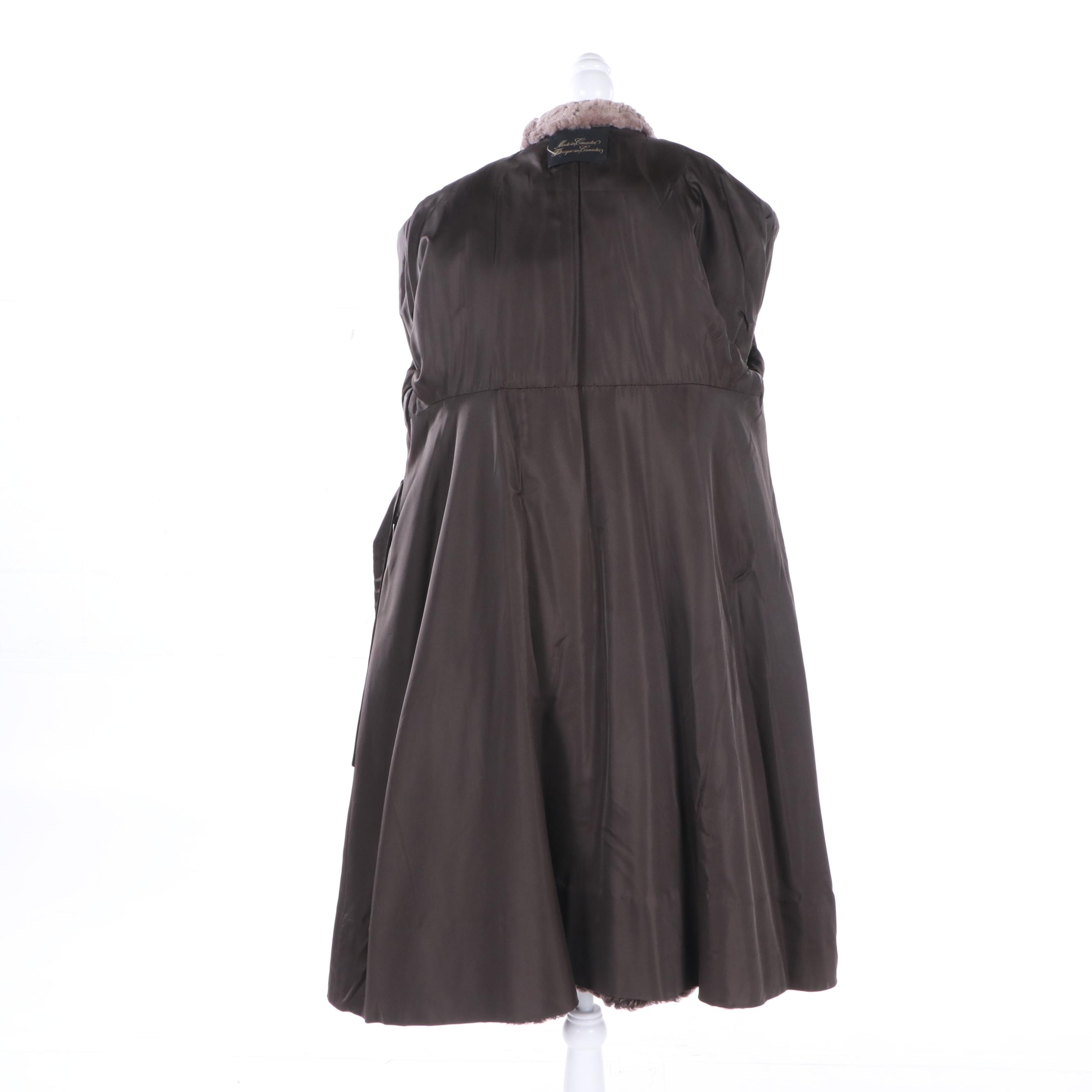McComber Dyed Sheared Beaver and Dyed Persian Lamb Fur Coat, Made in ...