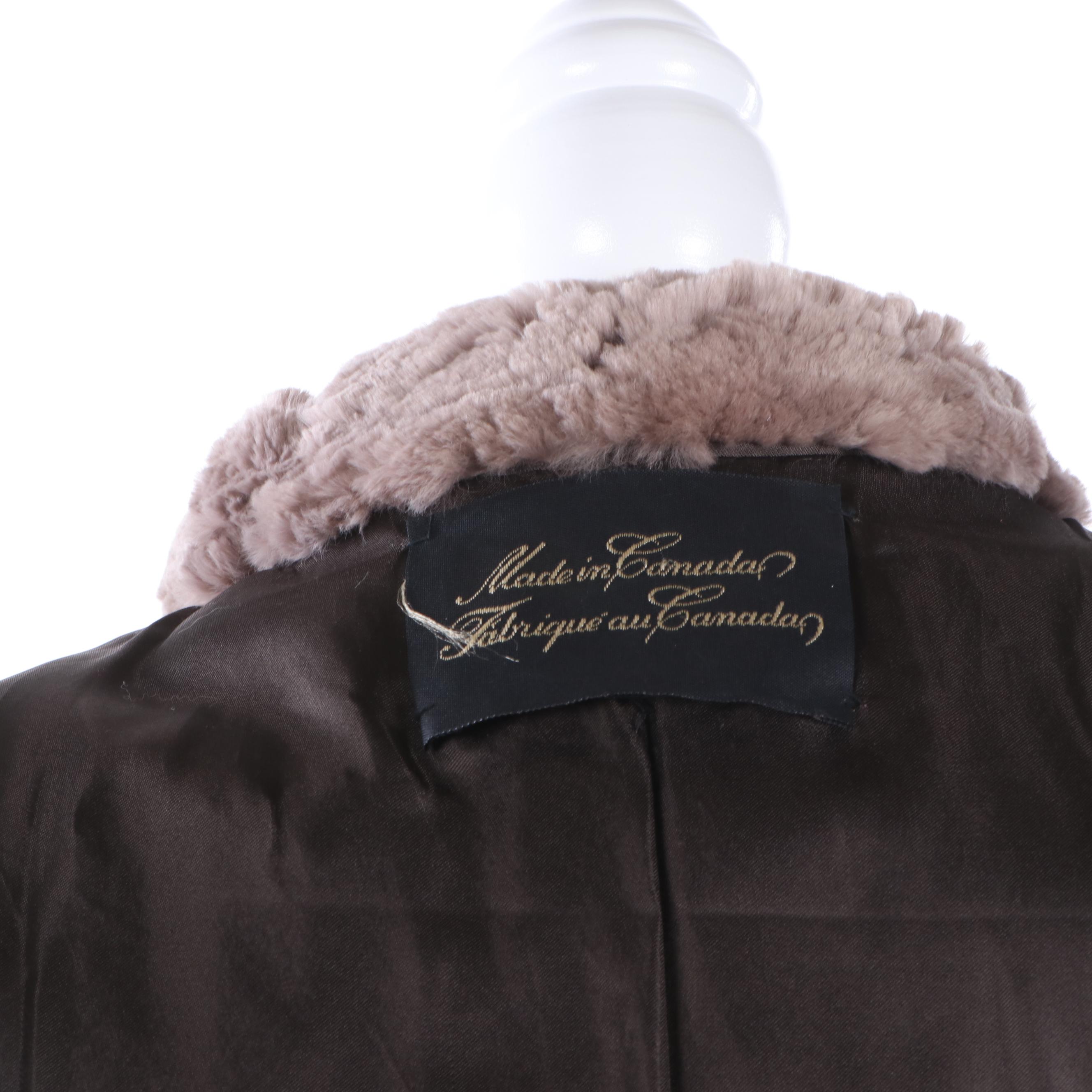 McComber Dyed Sheared Beaver and Dyed Persian Lamb Fur Coat, Made in ...