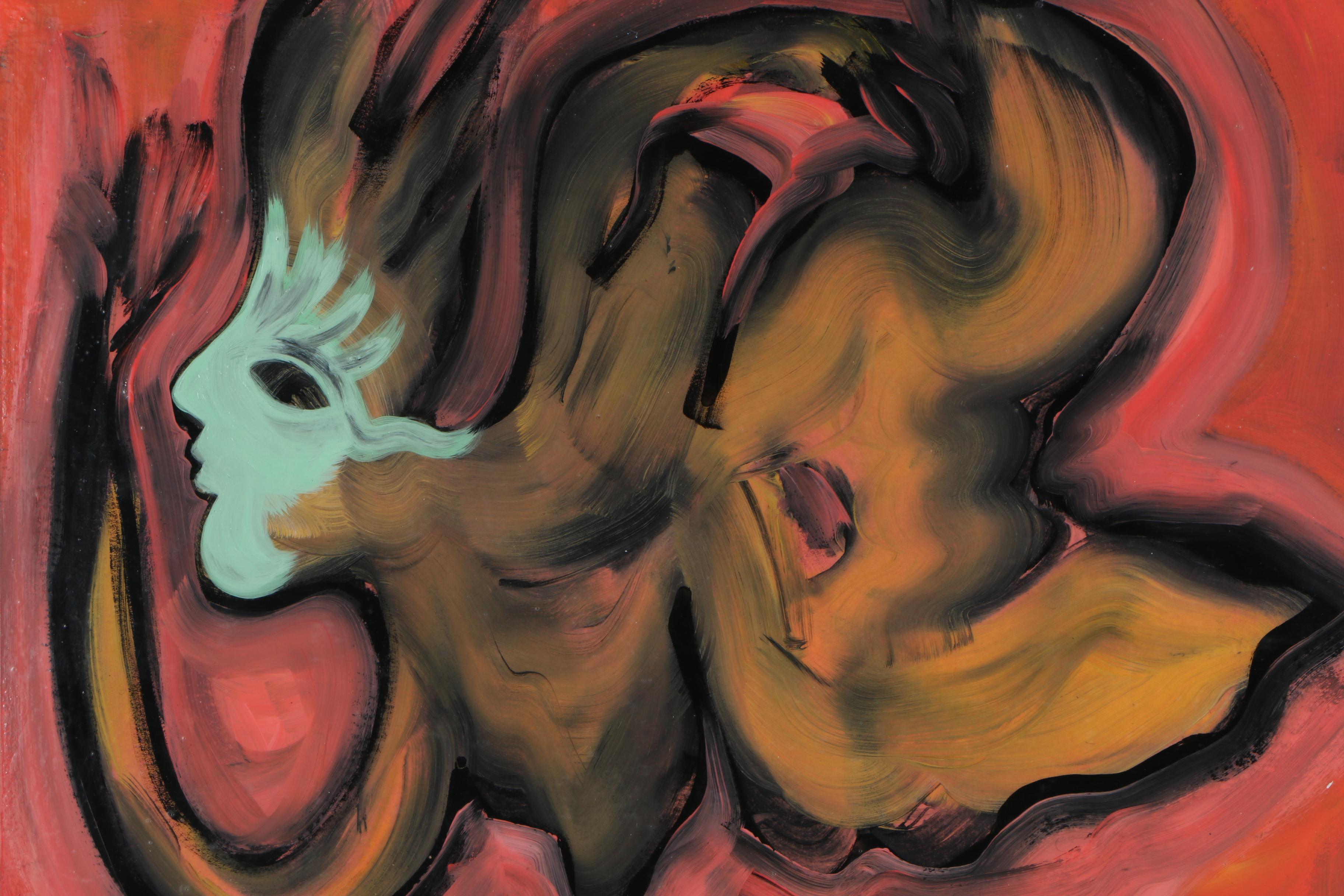 Merle Rosen 1994 Acrylic Painting of Abstract Figure | EBTH