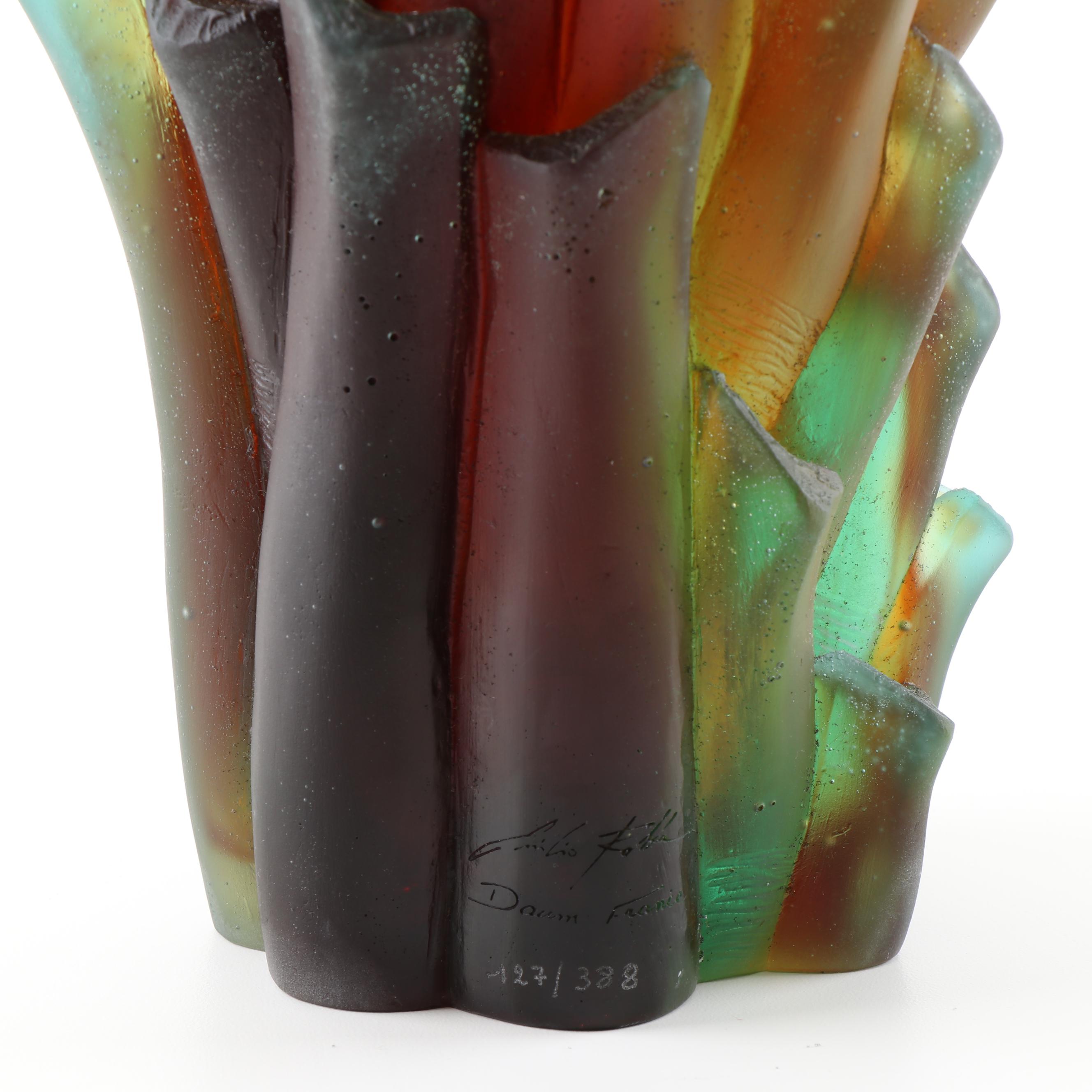 Emilio Robba Daum Pâte-de-Verre Palmier Art Glass Vase | EBTH