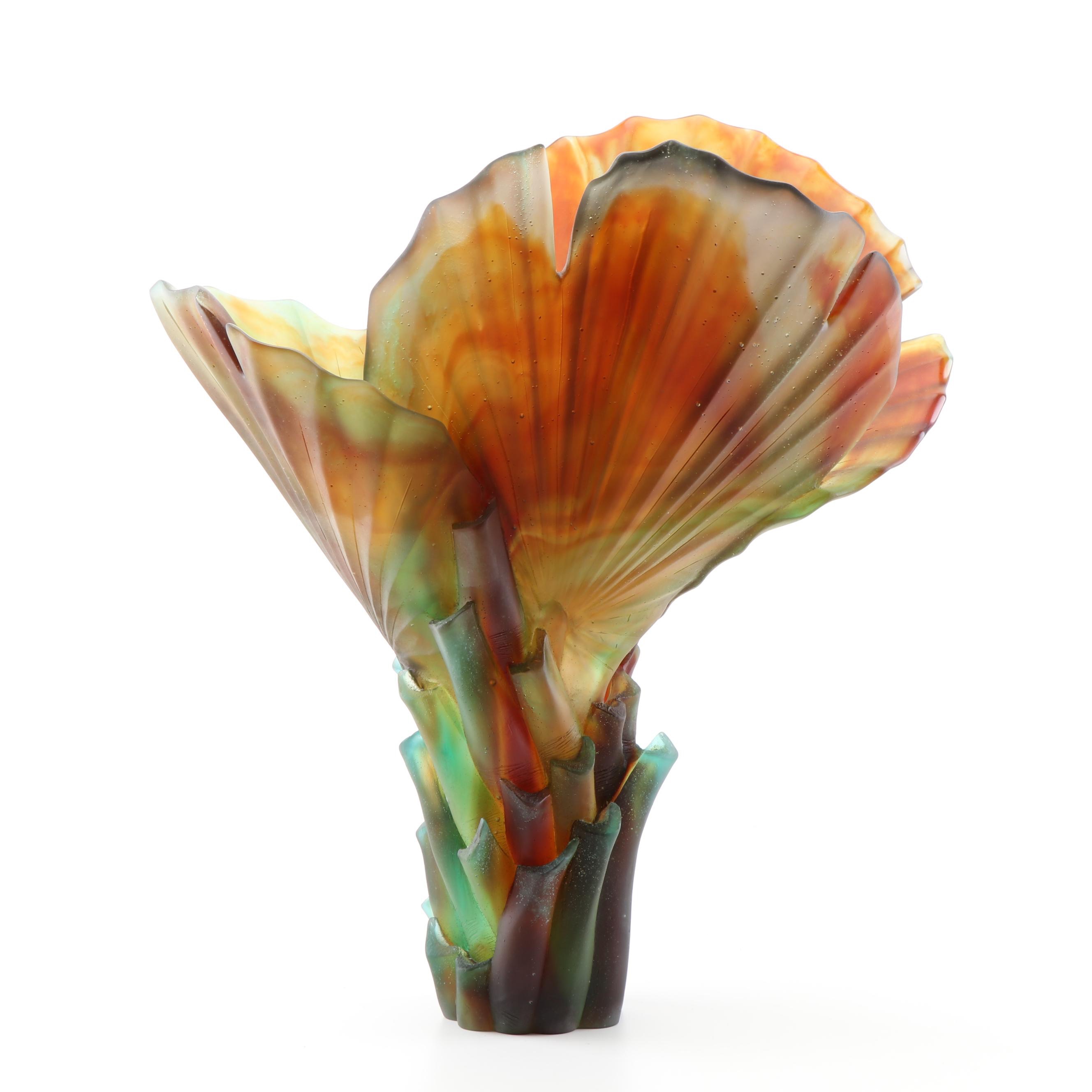 Emilio Robba Daum Pâte-de-Verre Palmier Art Glass Vase | EBTH