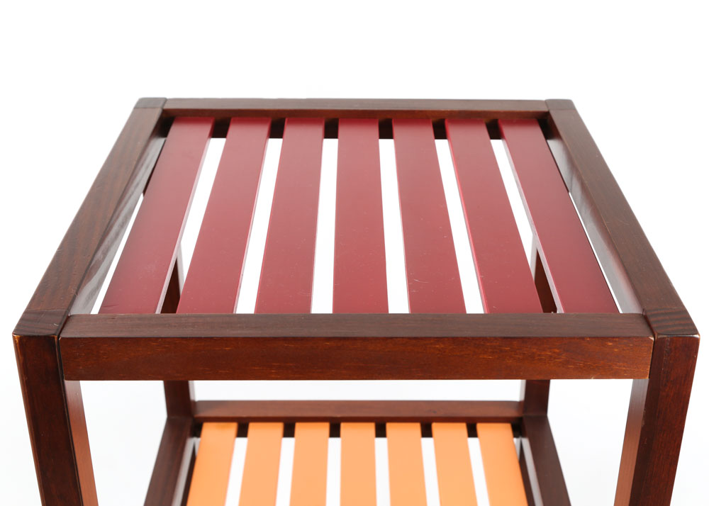 Contemporary Cherry Tiered Accent Table | EBTH