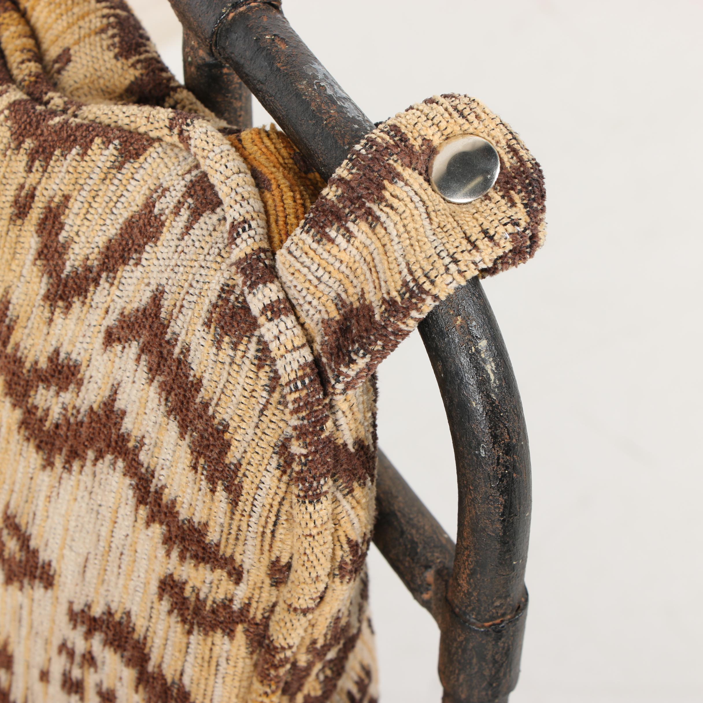 Four Metal Chairs with Leopard Print Cushions | EBTH