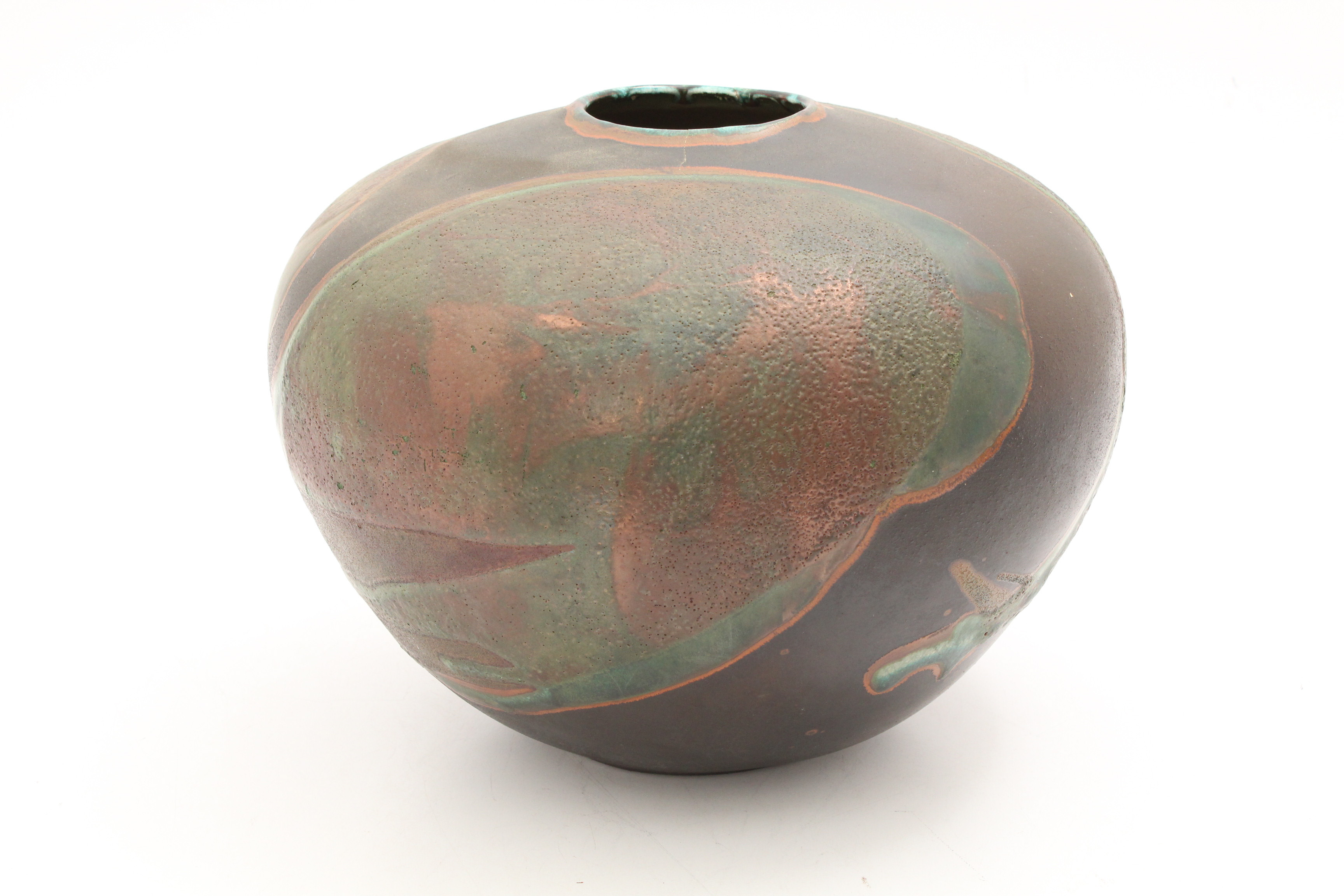 Tony Evans Copper Flashed Raku Stoneware Vase, 1953 | EBTH