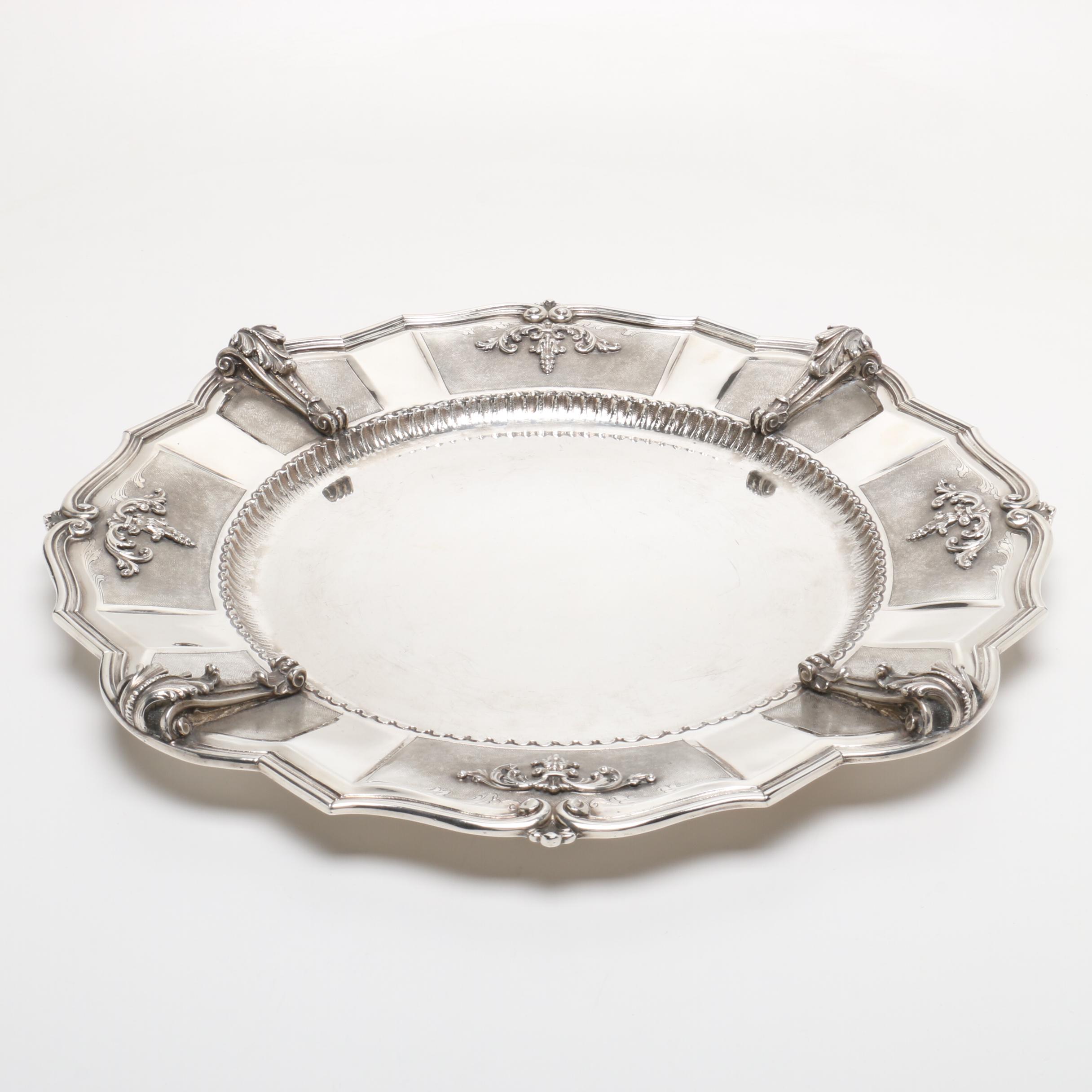 Fassi Arno Italian Rococo Sterling Silver Candelabra and Under Tray ...