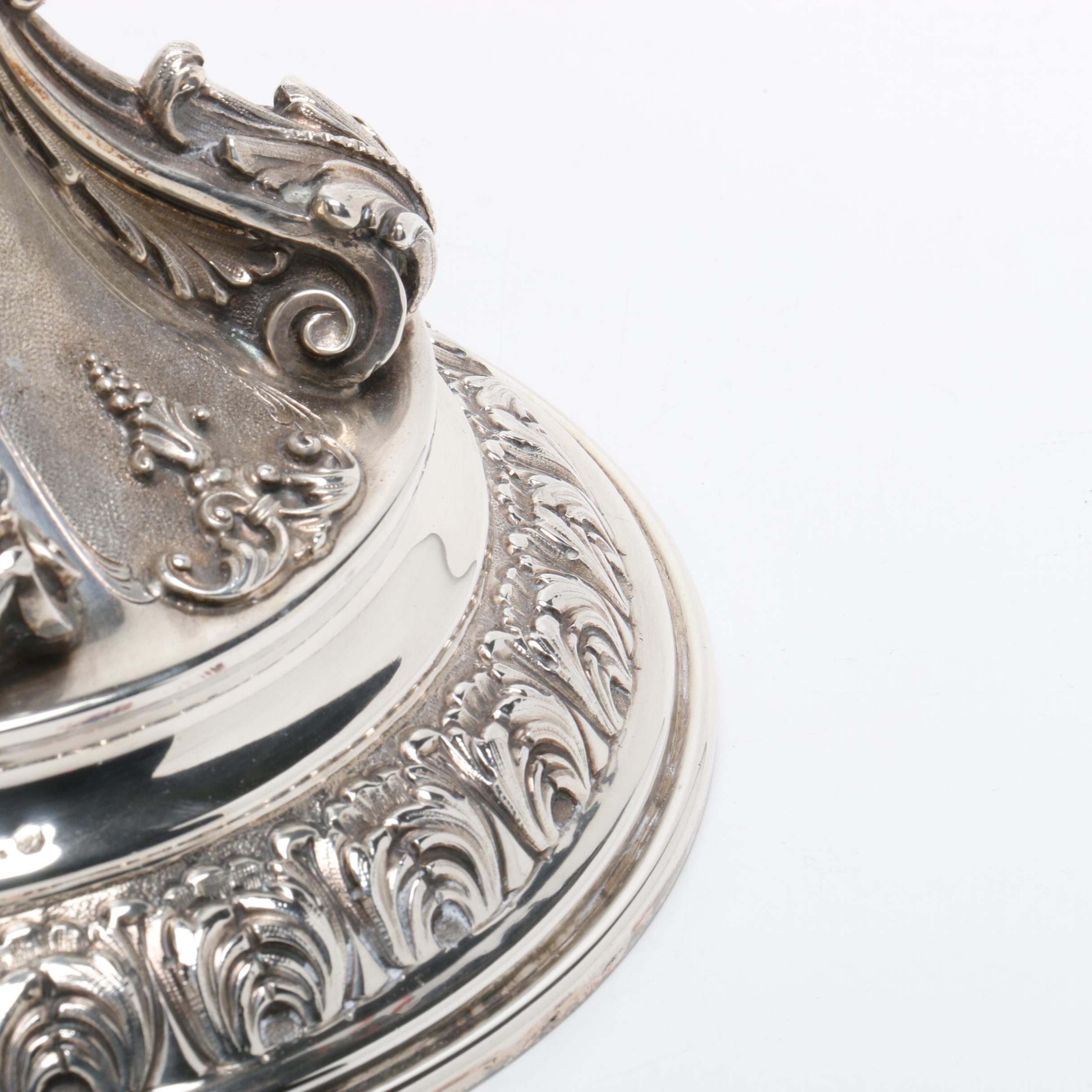 Fassi Arno Italian Rococo Sterling Silver Candelabra and Under Tray ...