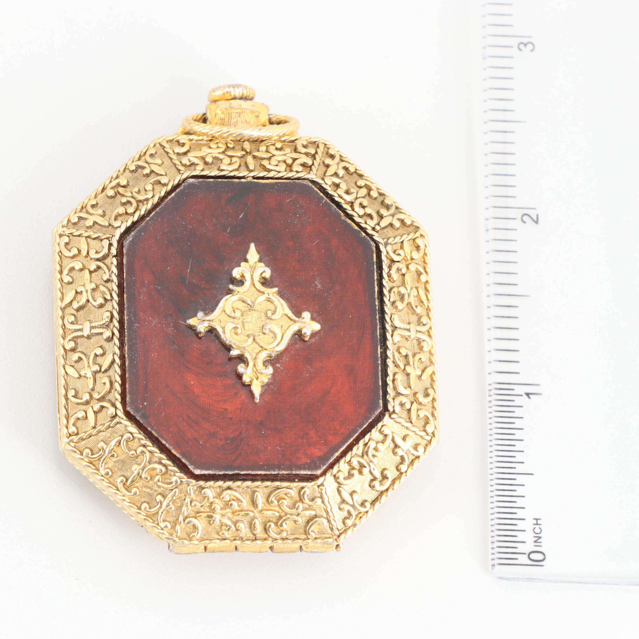 Vintage Compacts with Foilback Glass, Glass and Enamel With Mary ...