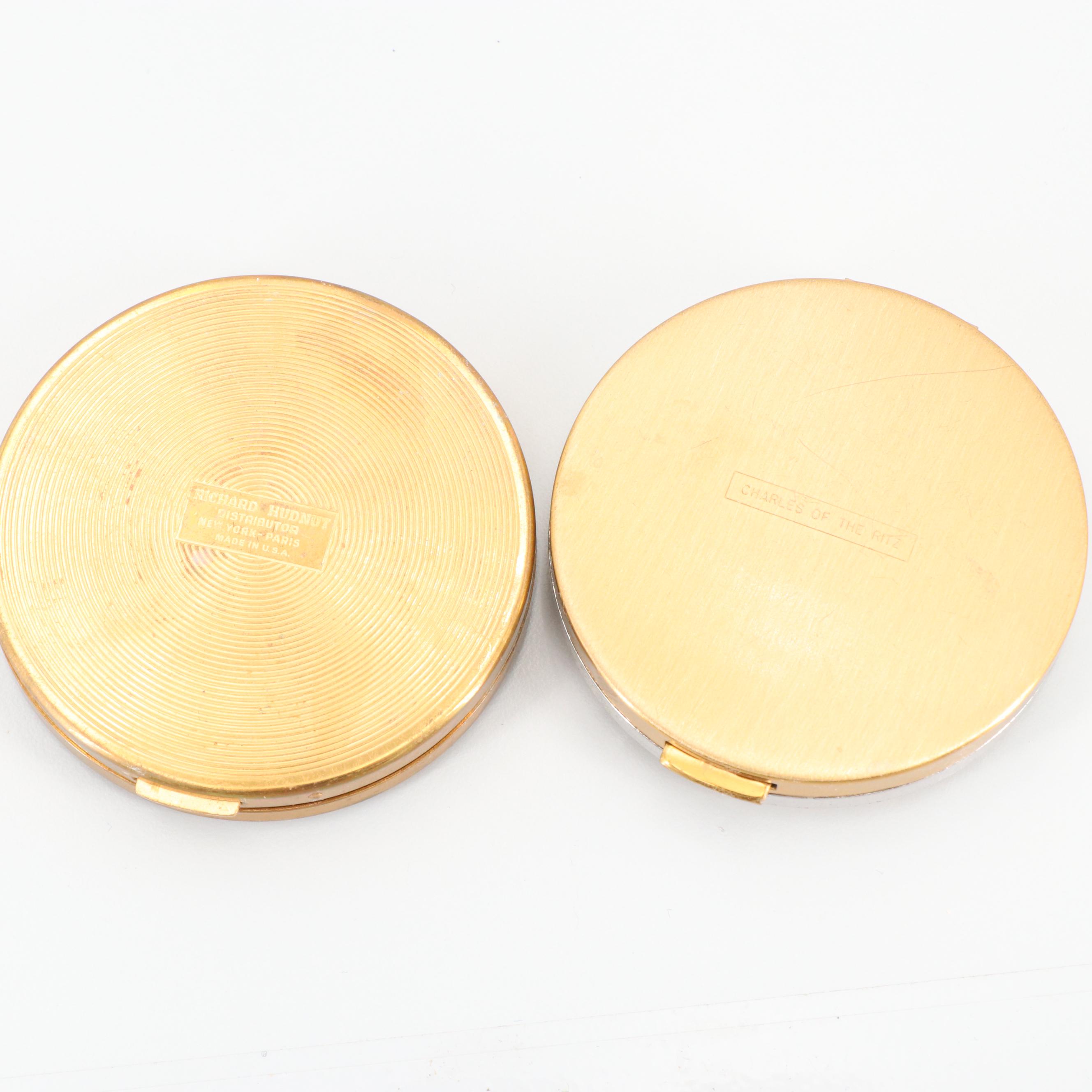 Vintage Compacts with Foilback Glass, Glass and Enamel With Mary ...