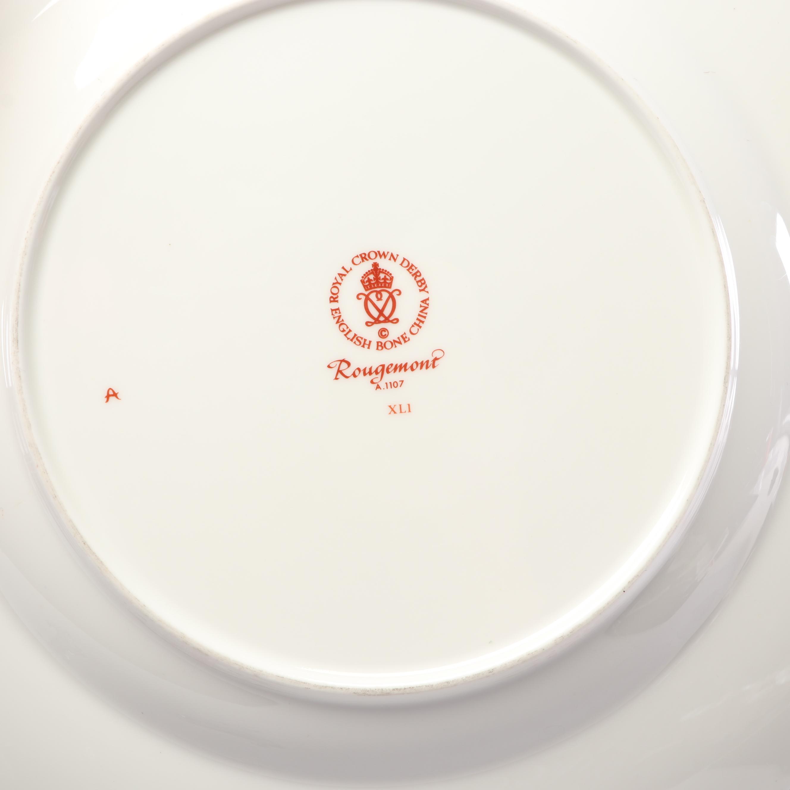 Royal Crown Derby English Bone China "Rougemont" Dinnerware, Mid ...
