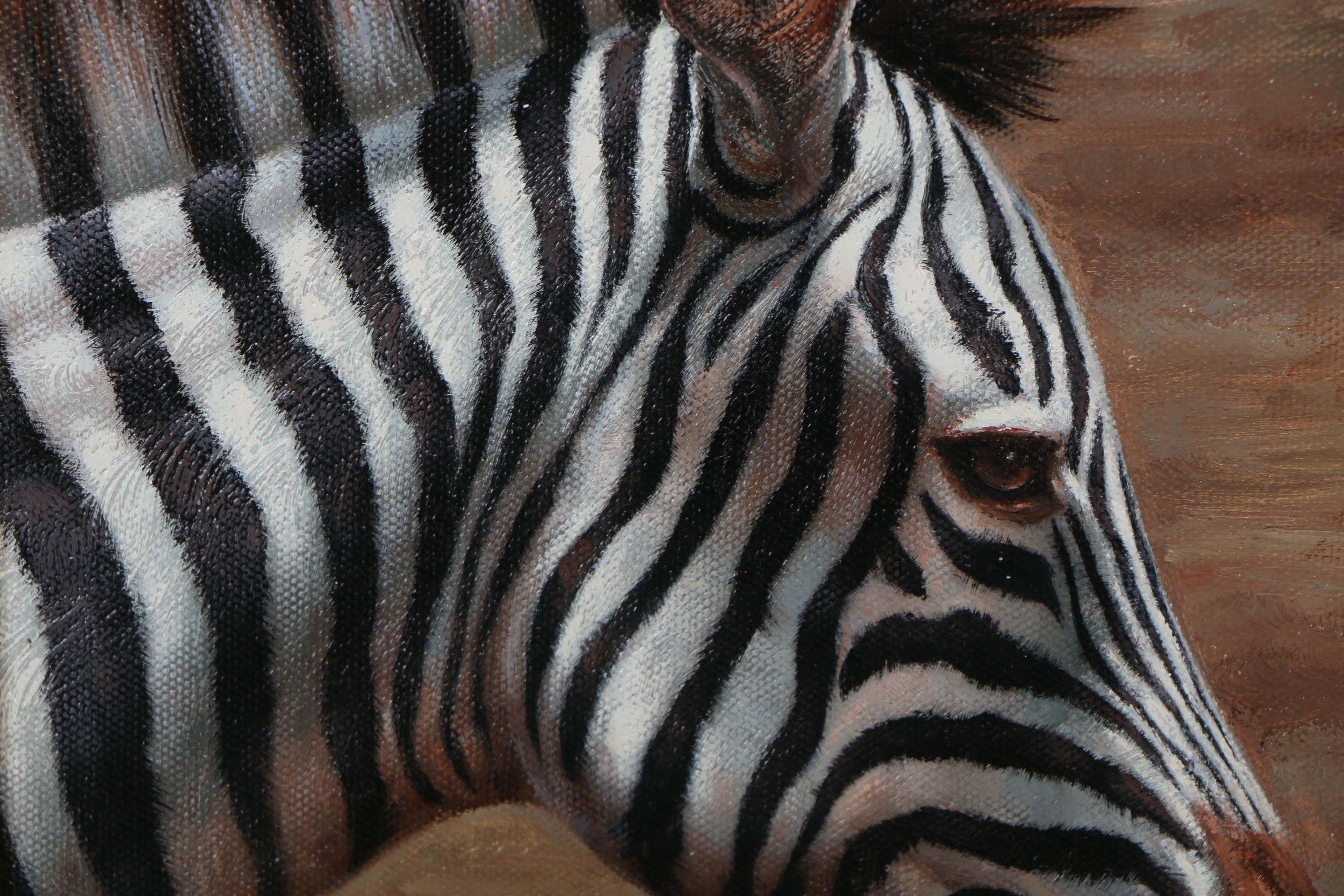 B. Frank Oil Painting of a Zebra | EBTH