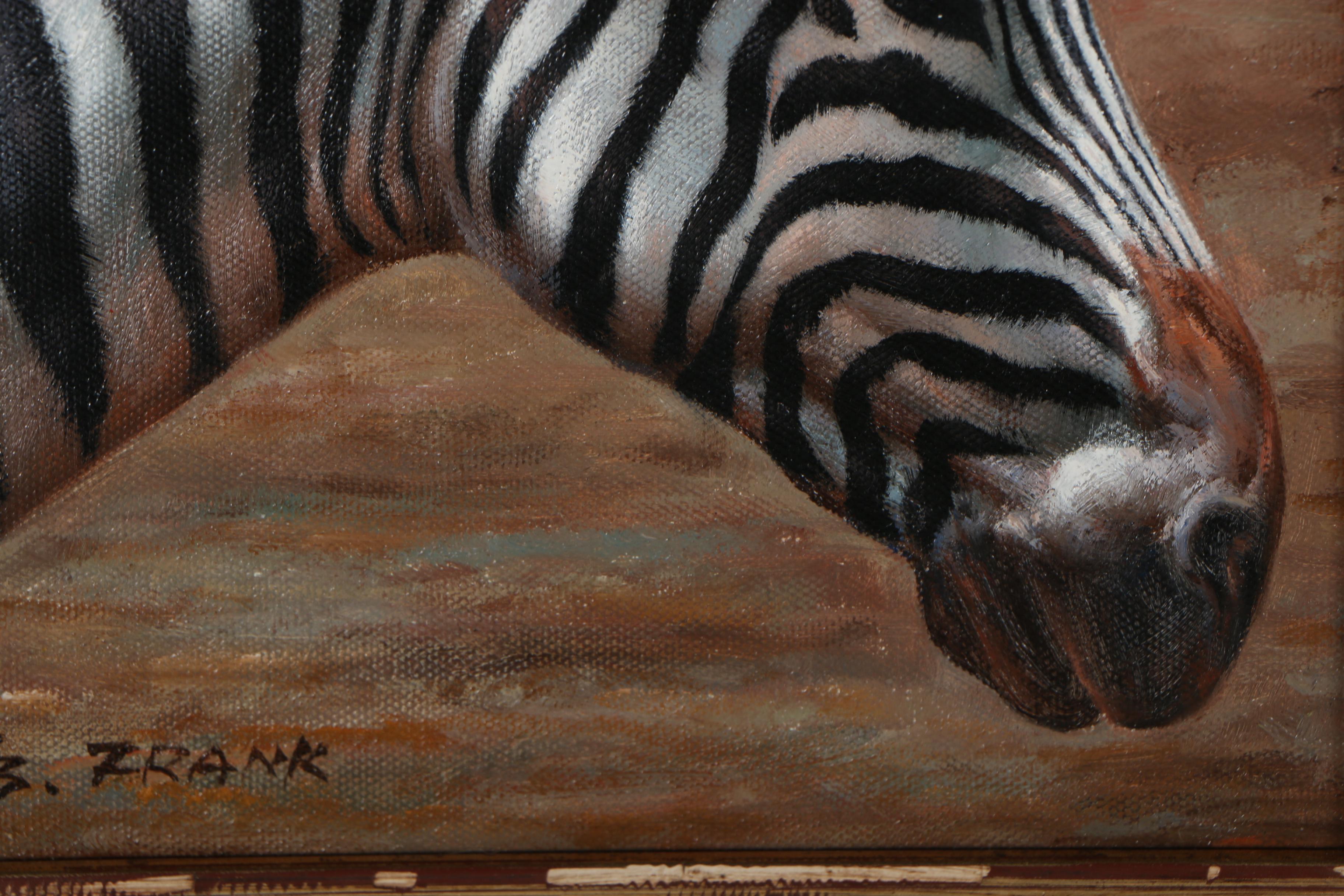 B. Frank Oil Painting of a Zebra | EBTH