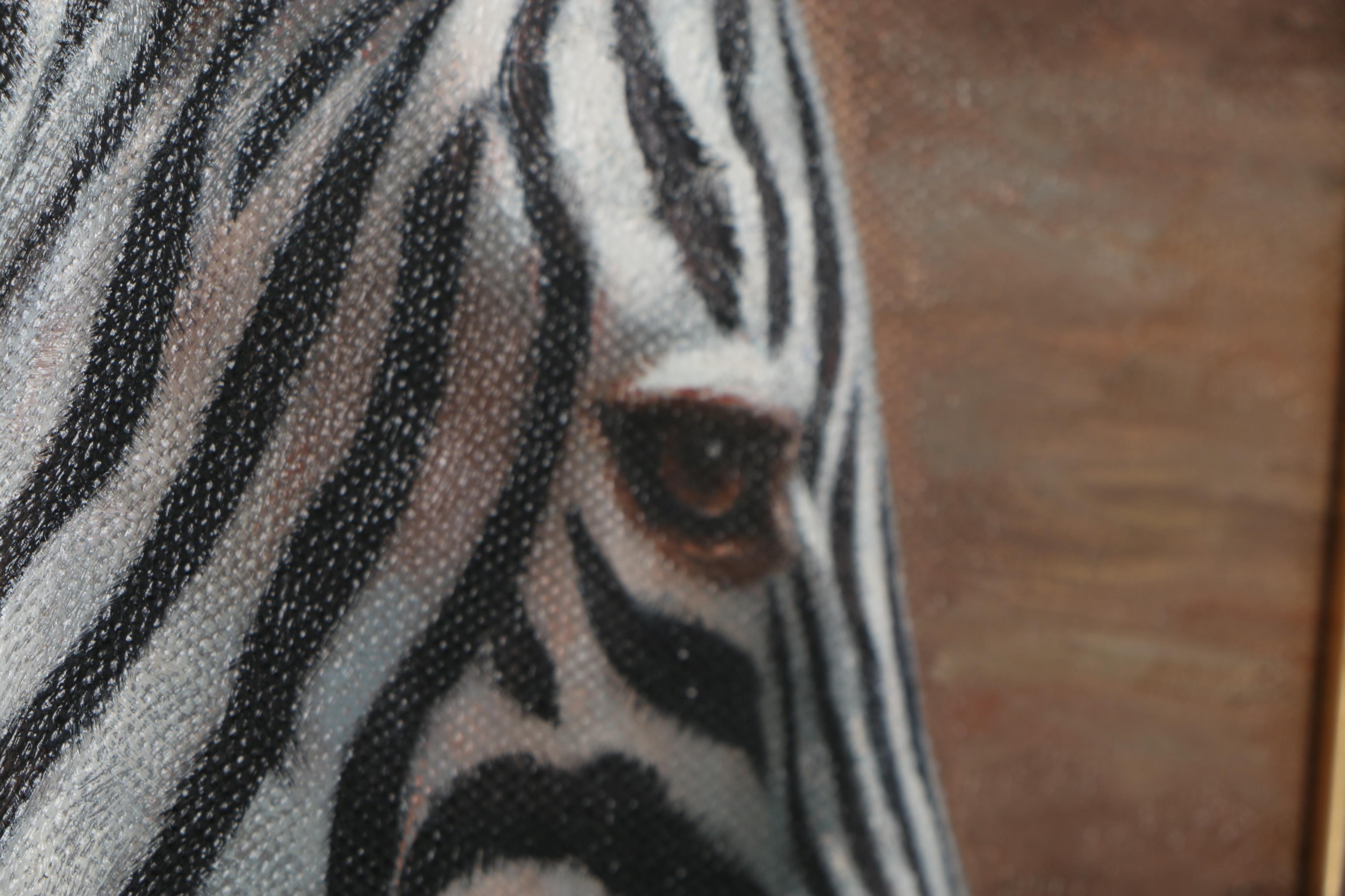 B. Frank Oil Painting of a Zebra | EBTH