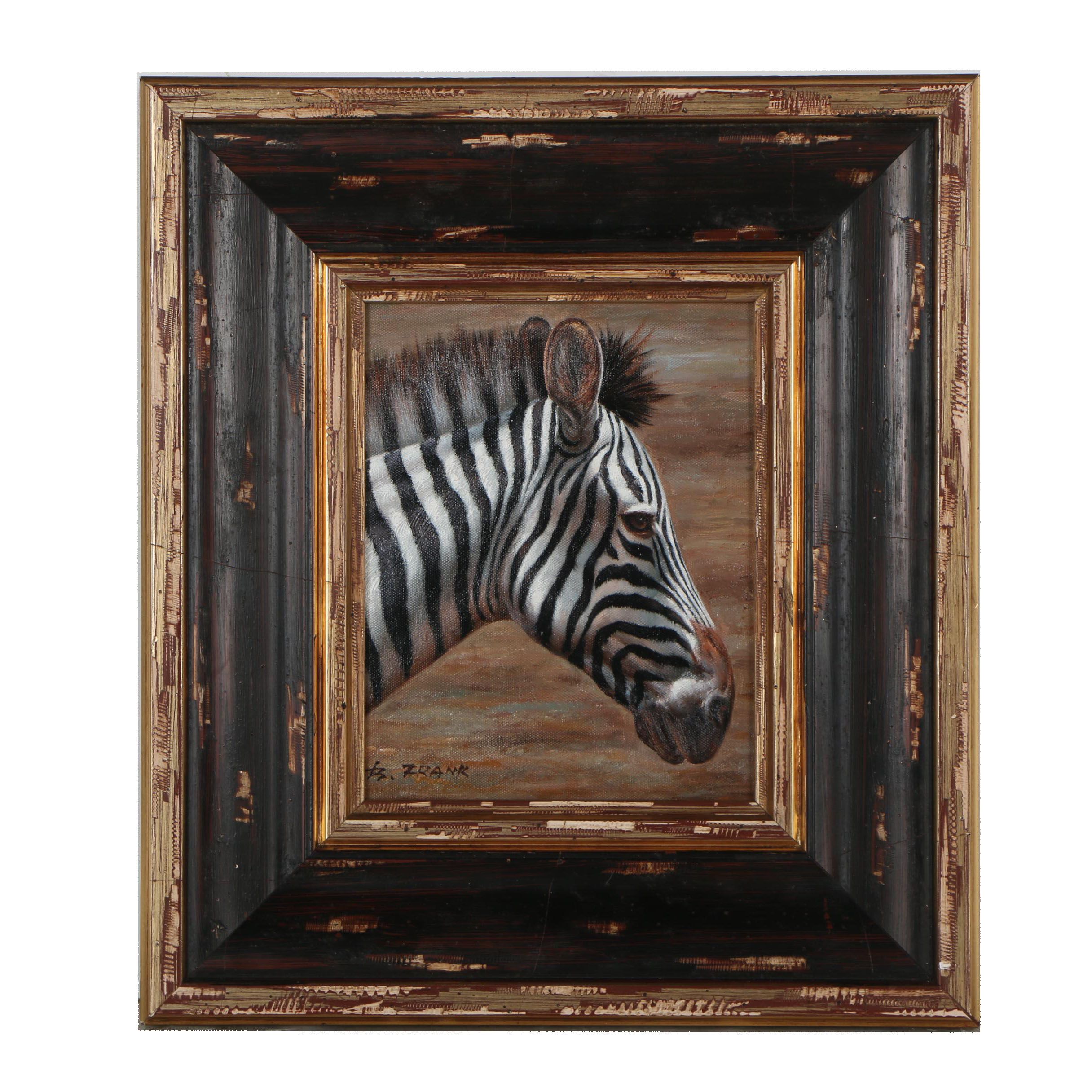 B. Frank Oil Painting of a Zebra | EBTH