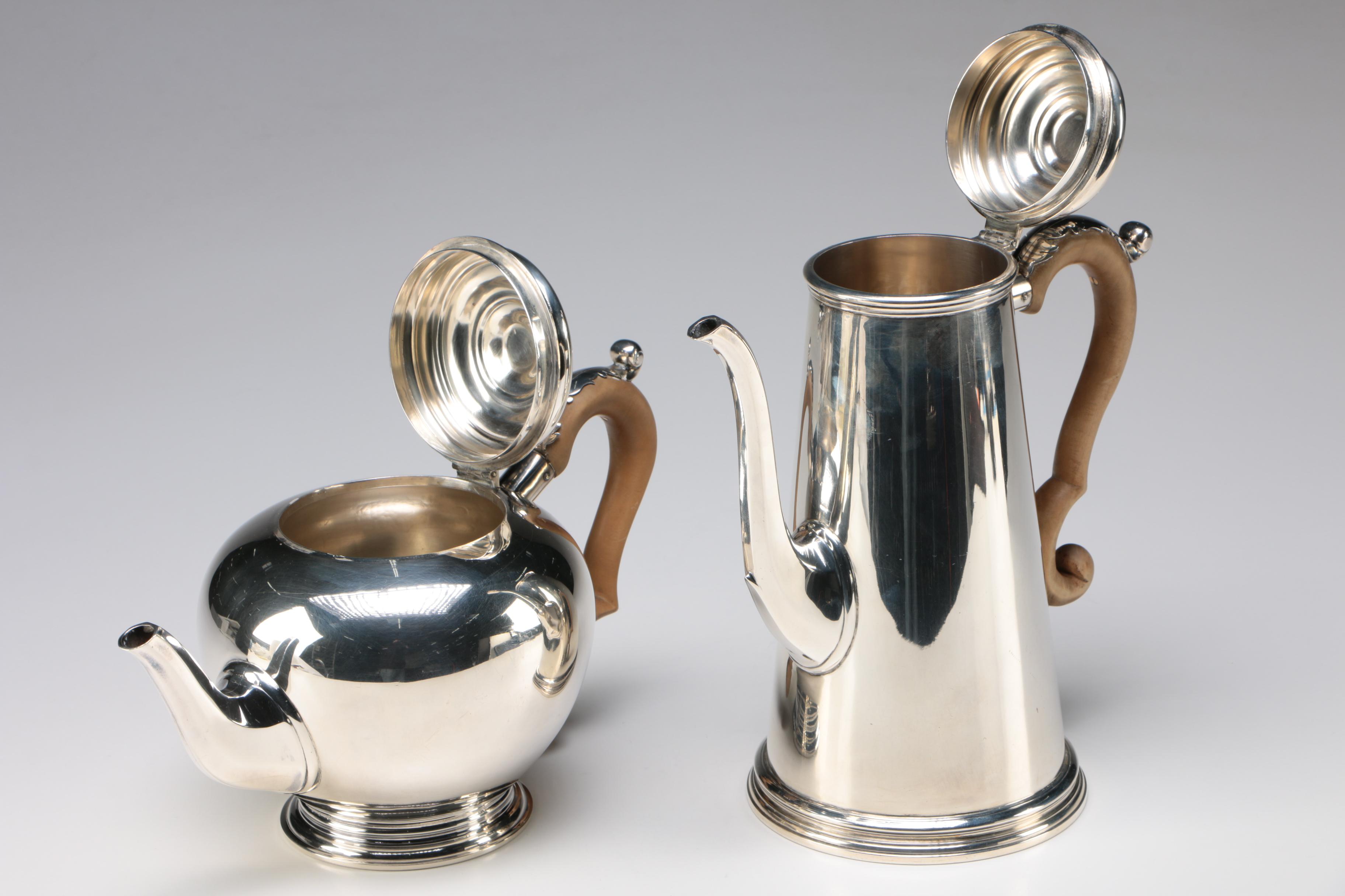 James Robinson Sterling Tea and Coffee Service with Silver Plate Tray ...