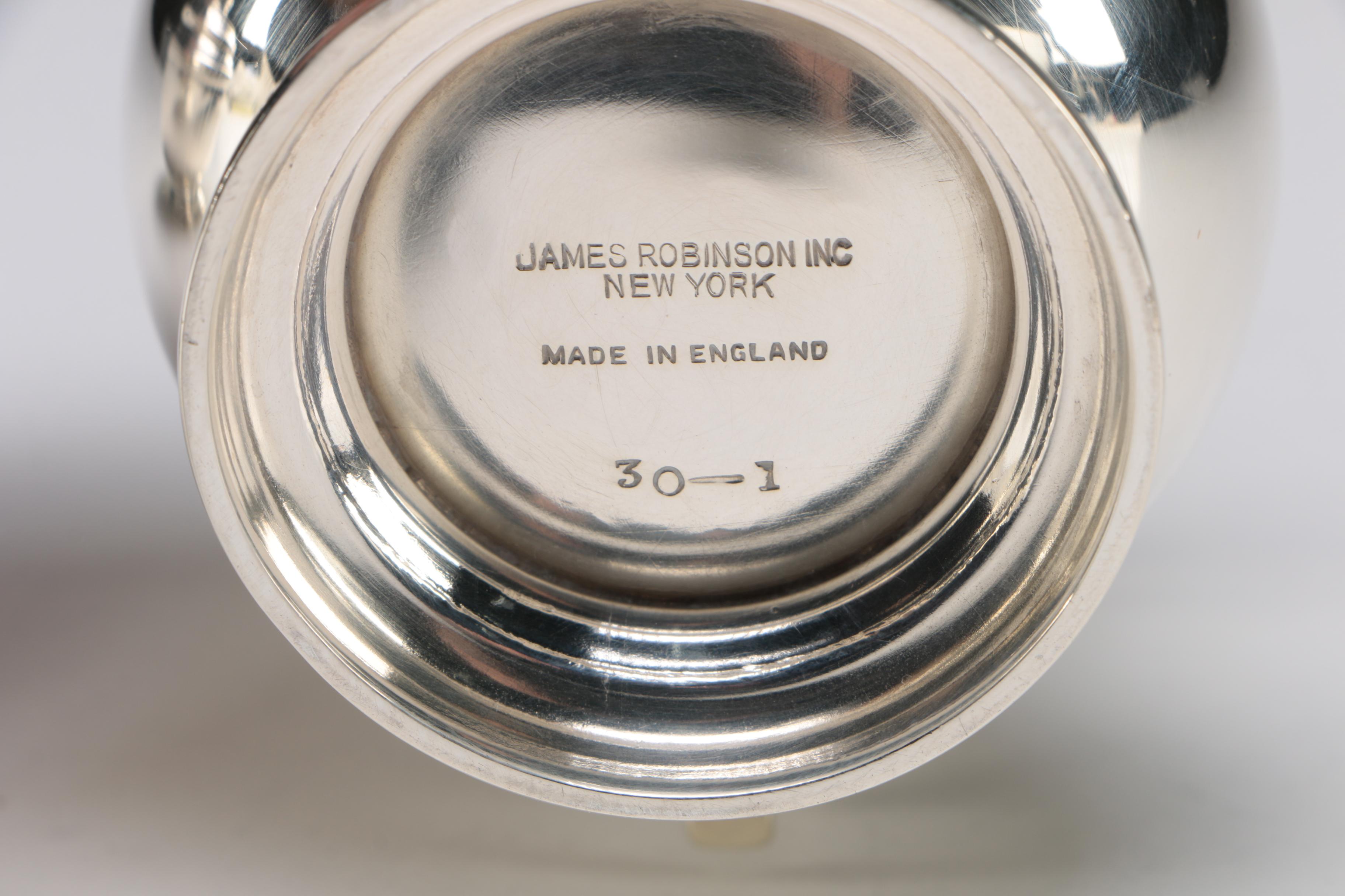 James Robinson Sterling Tea and Coffee Service with Silver Plate Tray ...