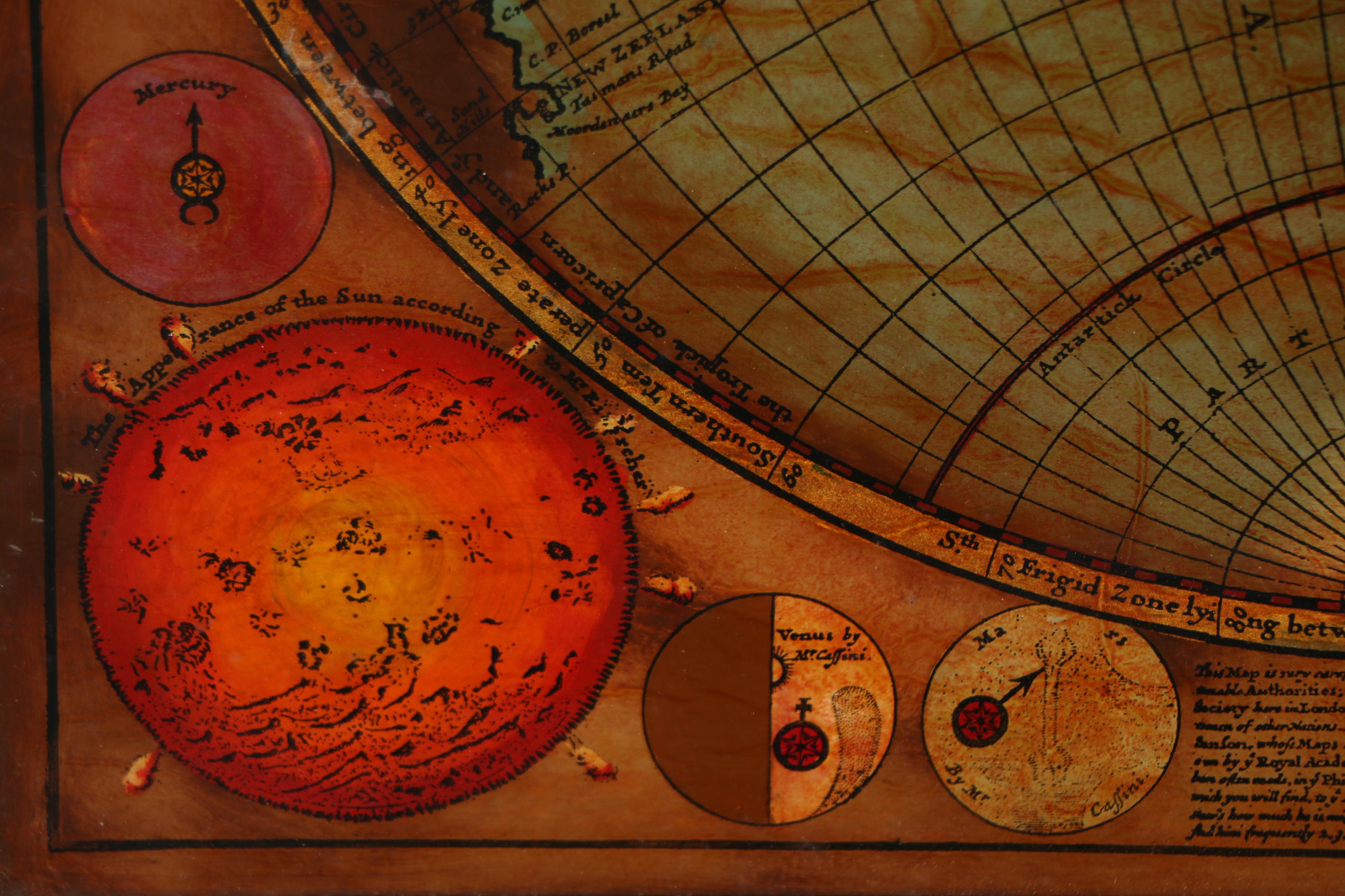 Reverse Glass World Map after Herman Moll | Everything But The House