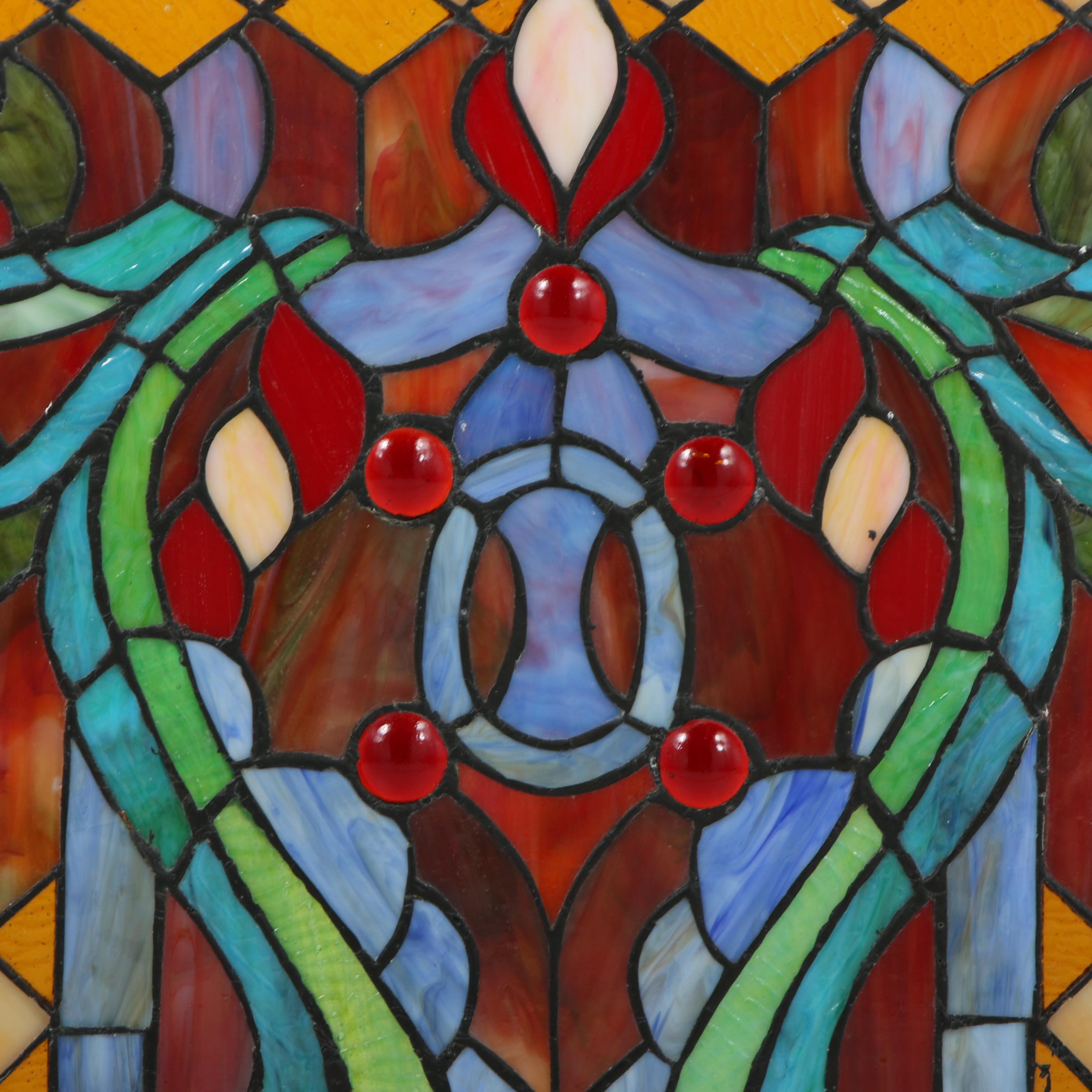 Handcrafted Slag and Stained Glass Fireplace Screen | EBTH