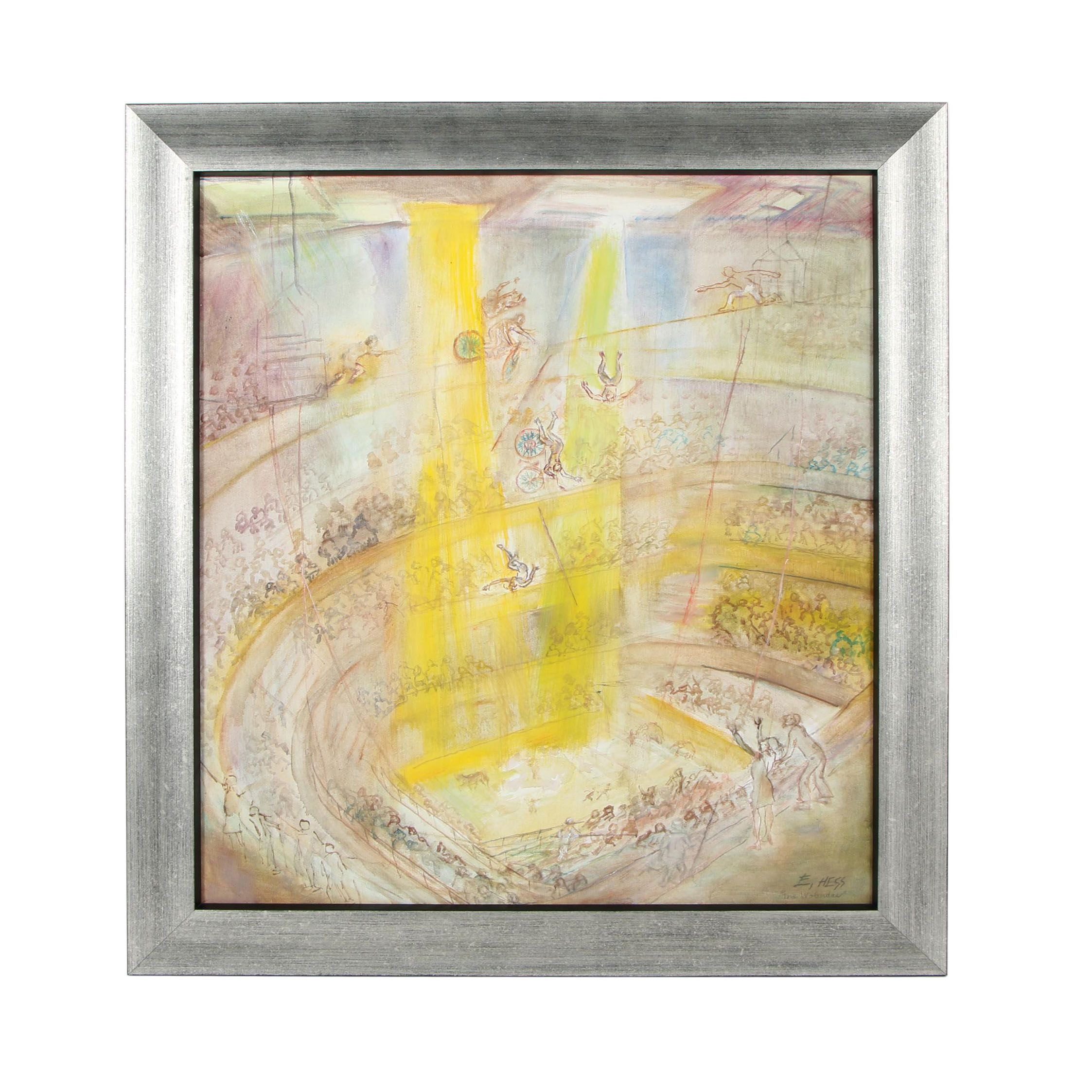 Emil Hess Oil Painting "The Terrible Accident of the Wallendas" | EBTH