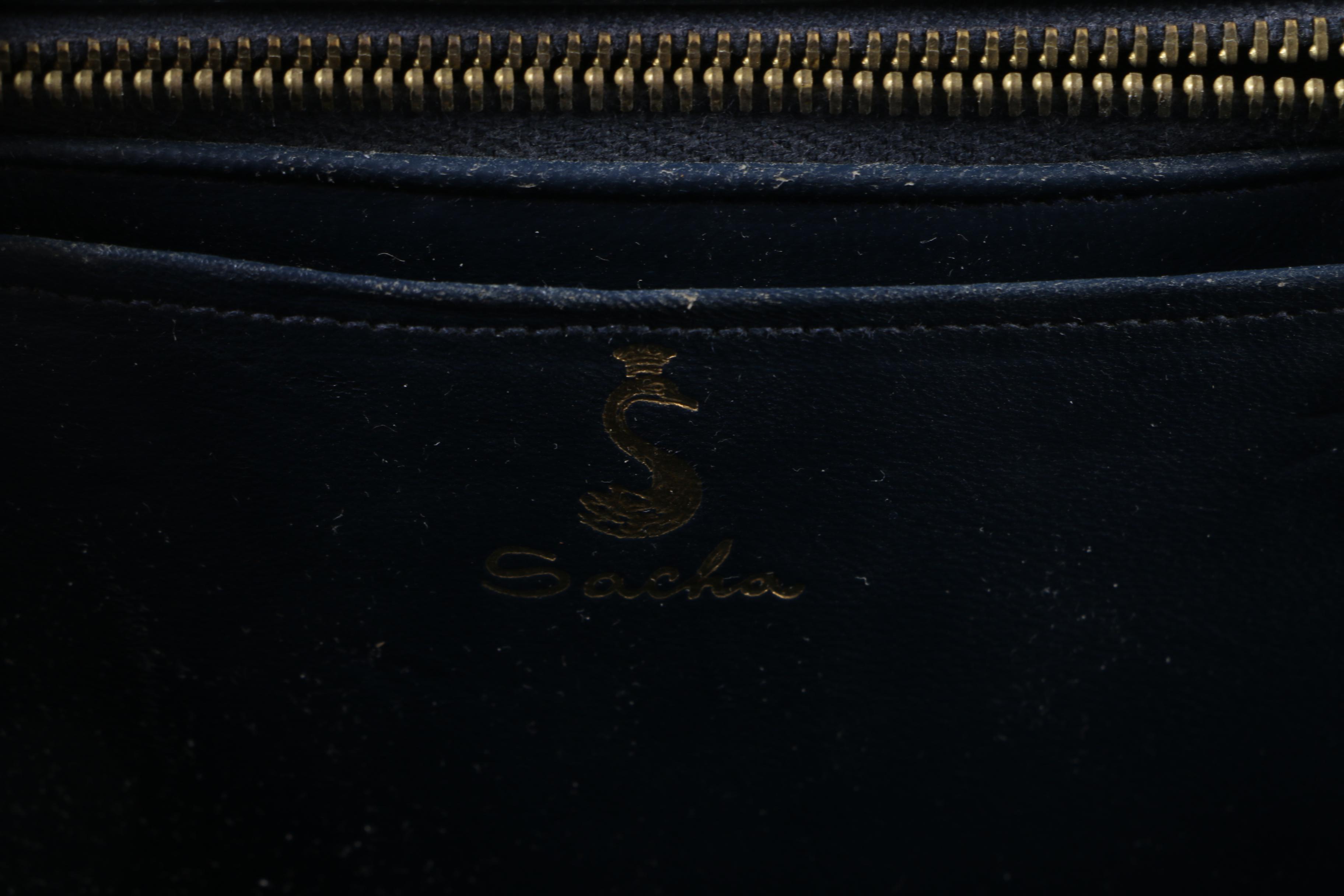 Sacha Dyed Blue Caiman Skin Handbag, Made in France | EBTH