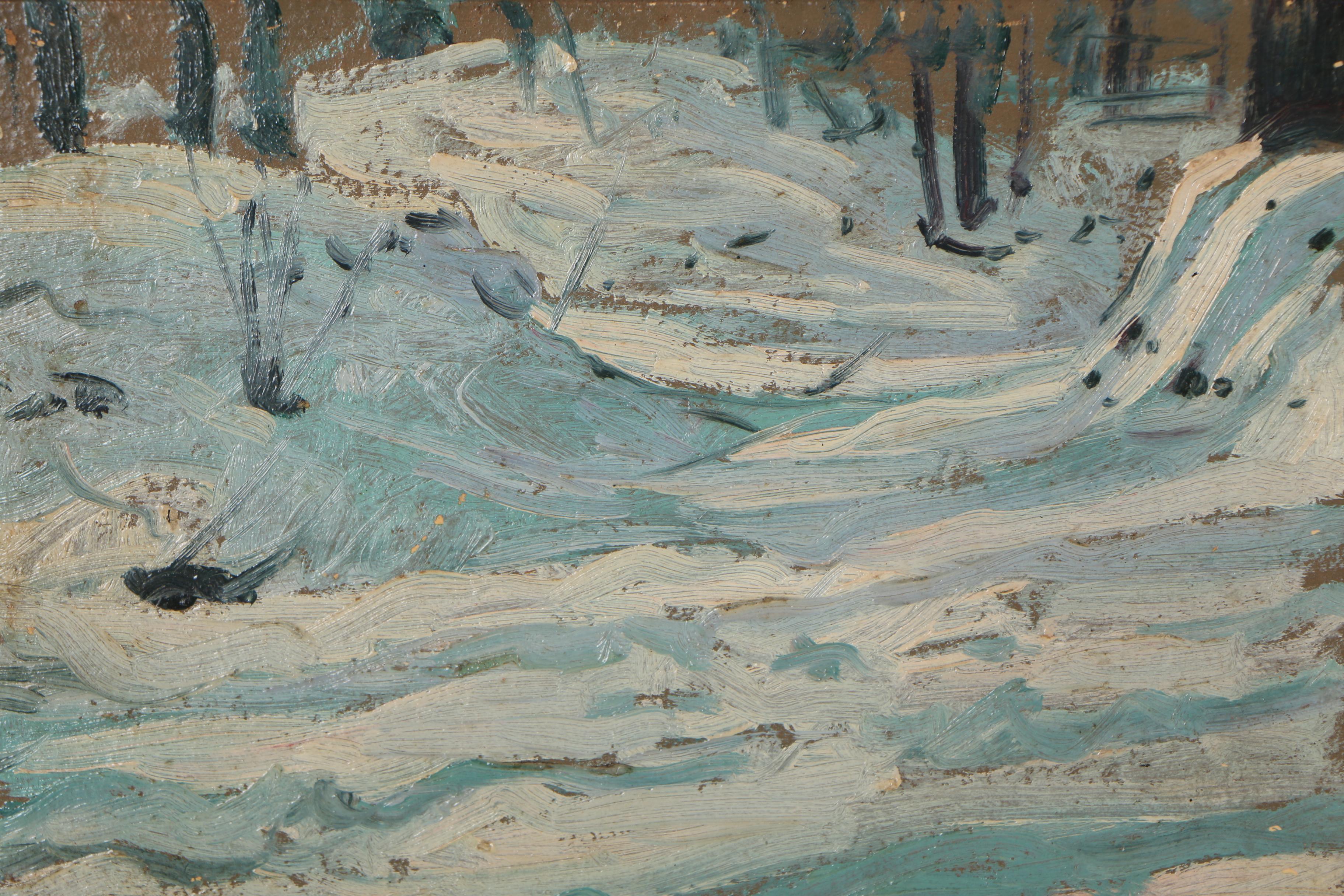 Robert Whitmore Oil Painting of Winter Landscape, Circa 1925 | EBTH