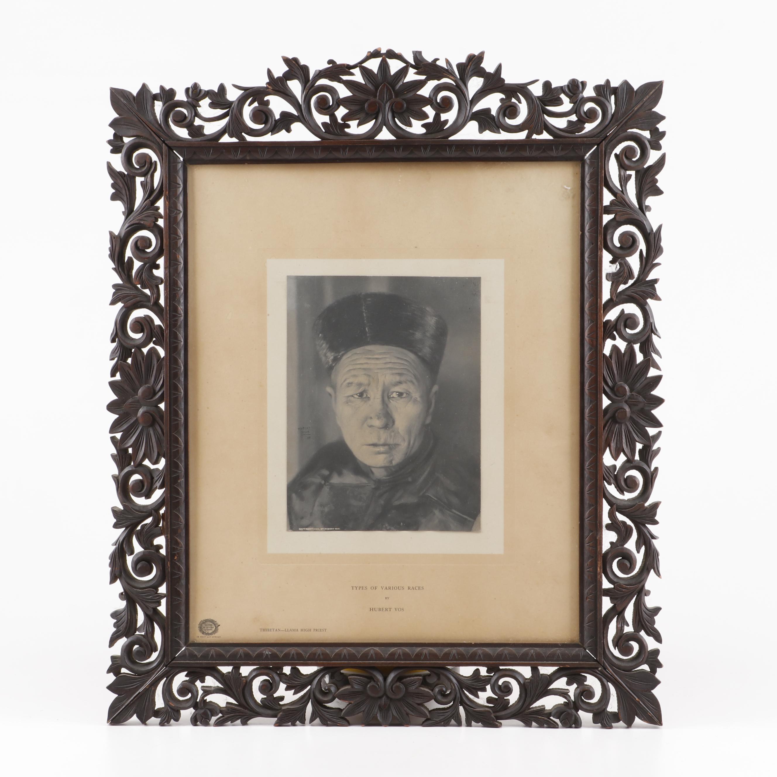 Lithograph after Hubert Vos "Types of Various Races: Thibetan-Llama ...